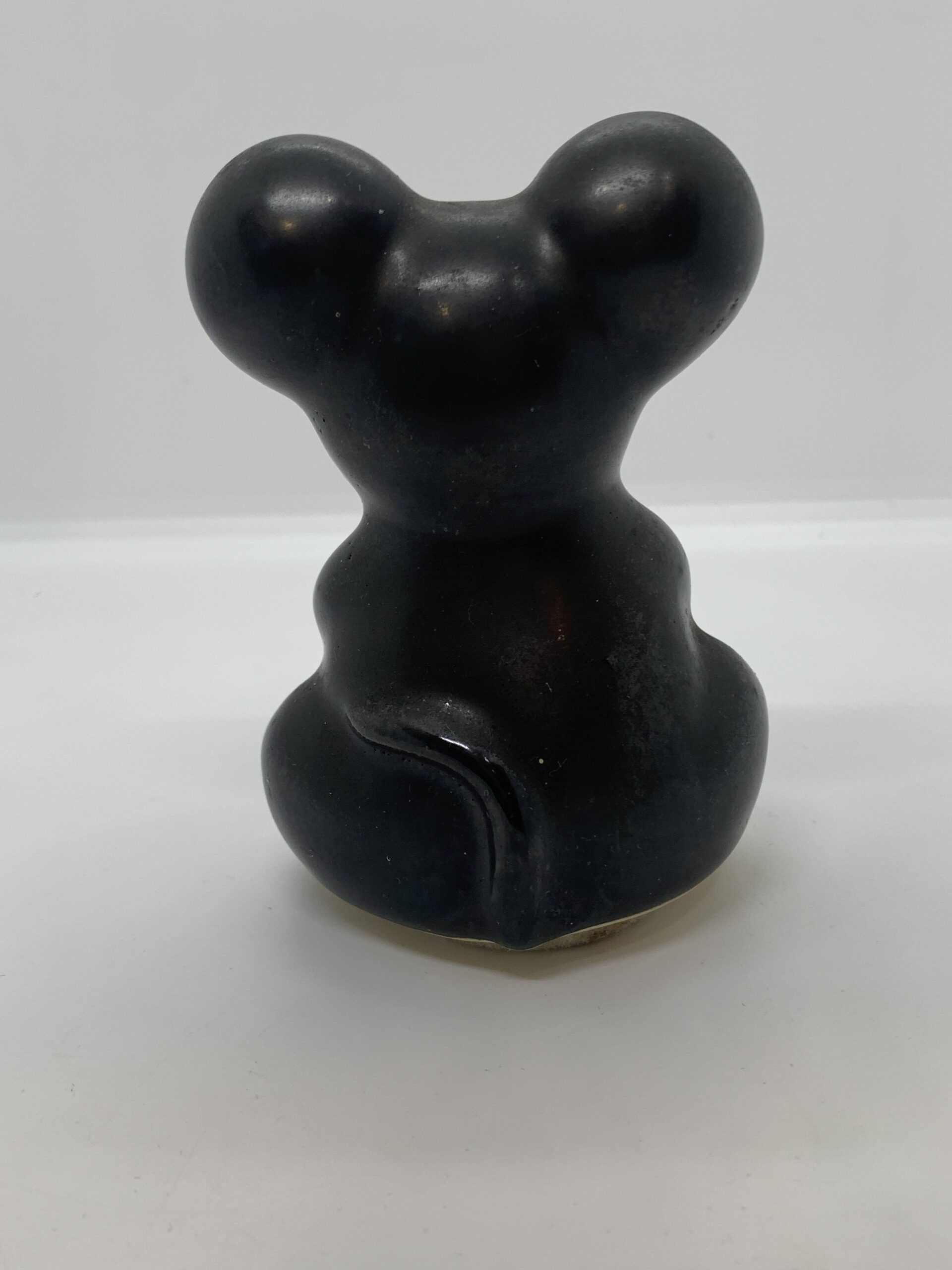 Black Pottery Mouse 10cm - Vintage Keepsakes