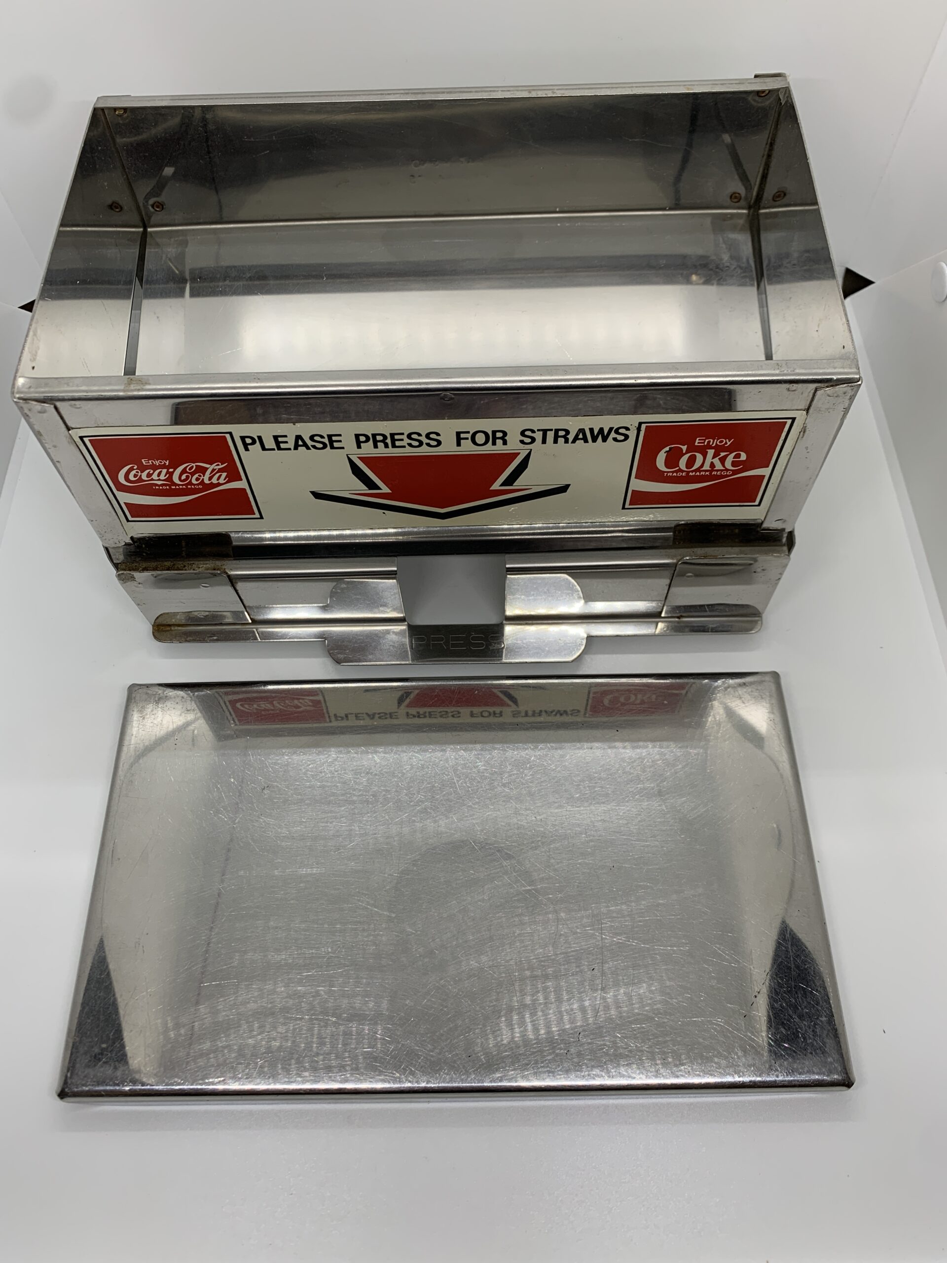 Stainless Steel Coca Cola Straw Holder and Dispenser - Vintage Keepsakes
