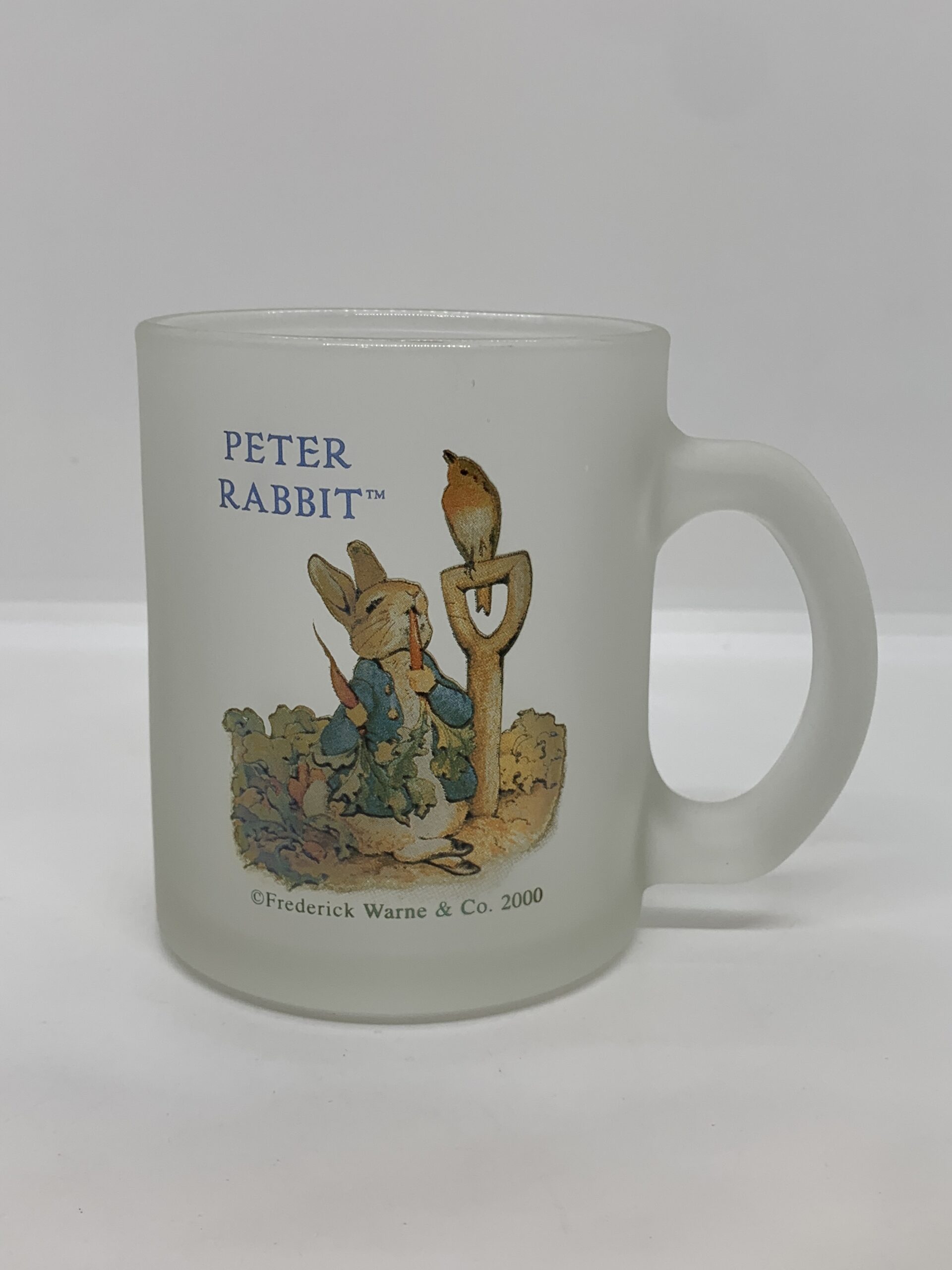 Peter Rabbit Frosted Glass Mug in Box - Vintage Keepsakes