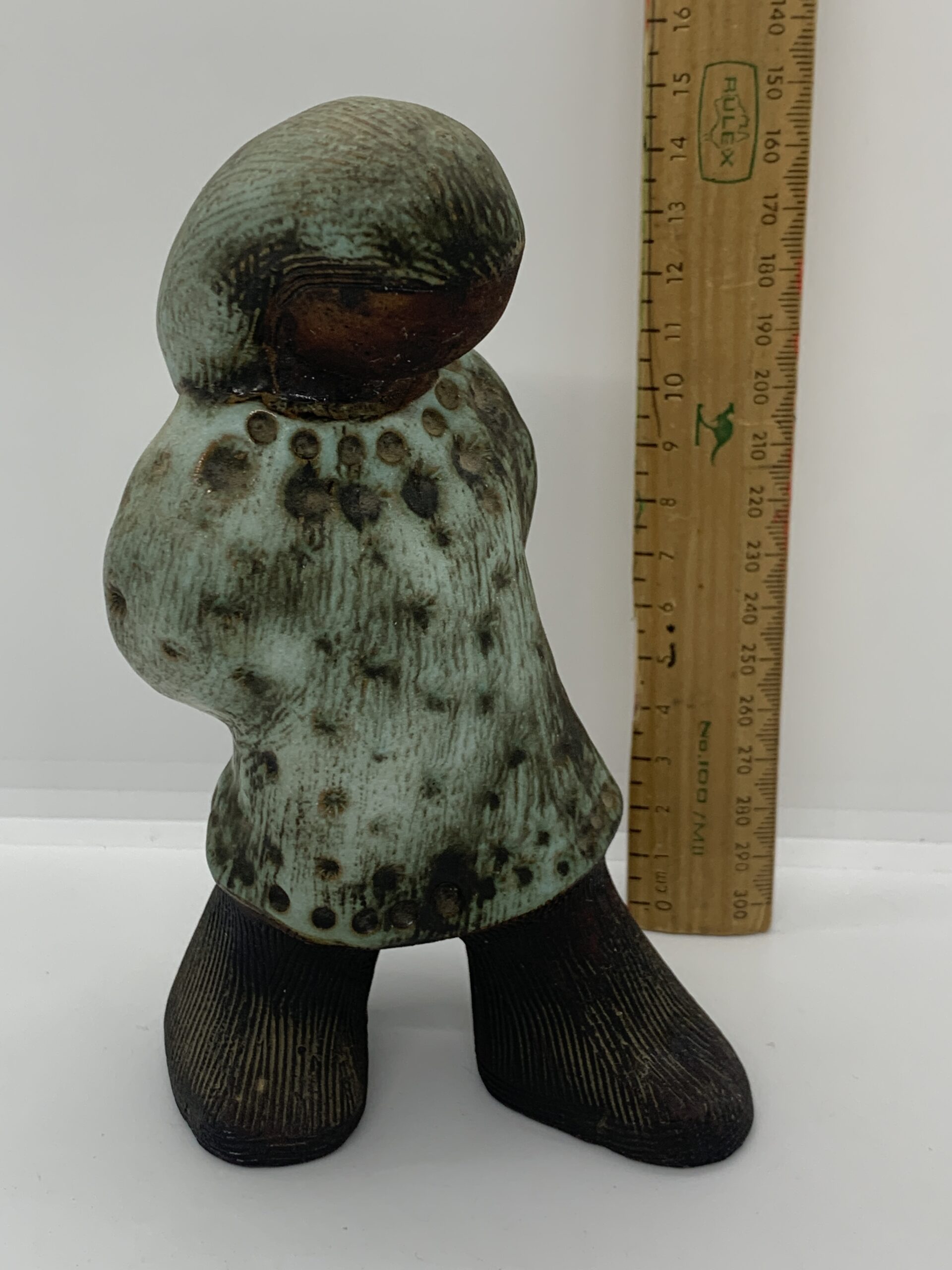 Ellis Pottery Eskimo Figure 17cm tall (repaired leg) - Vintage Keepsakes