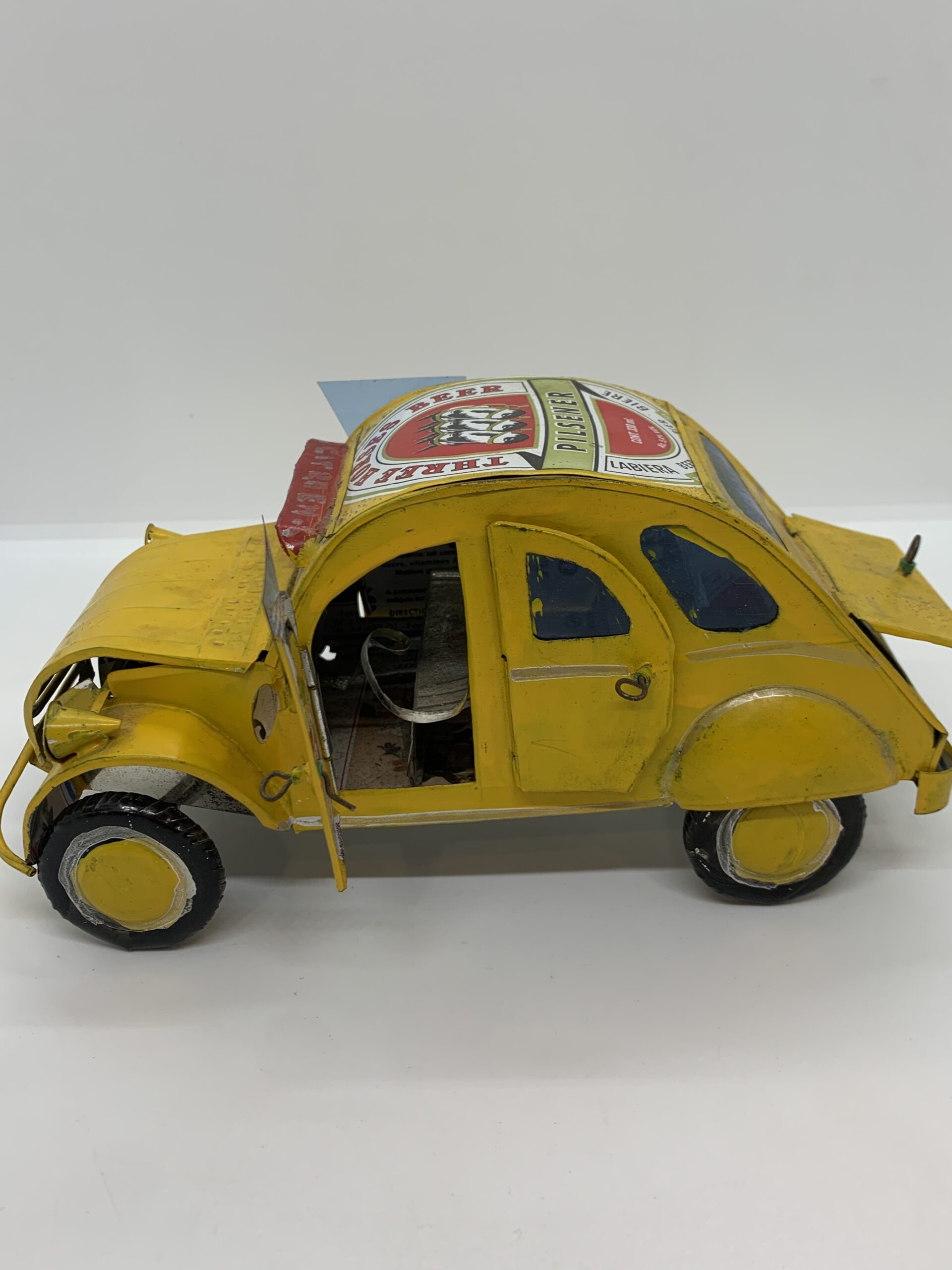 Citroen CV2 Beer Can Car - Three Horses Beer - 10cm - Vintage Keepsakes