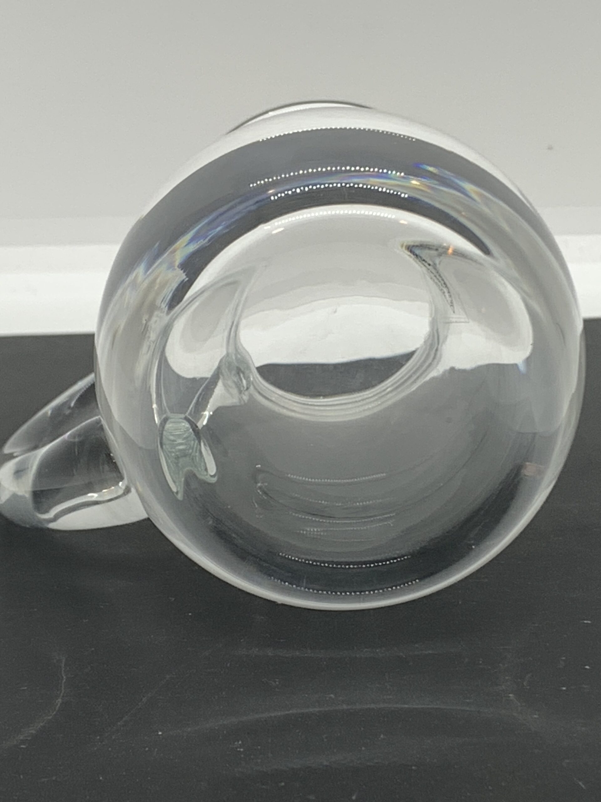 Romania Ardena Hand Made Clear Glass Jug 10cm - Vintage Keepsakes