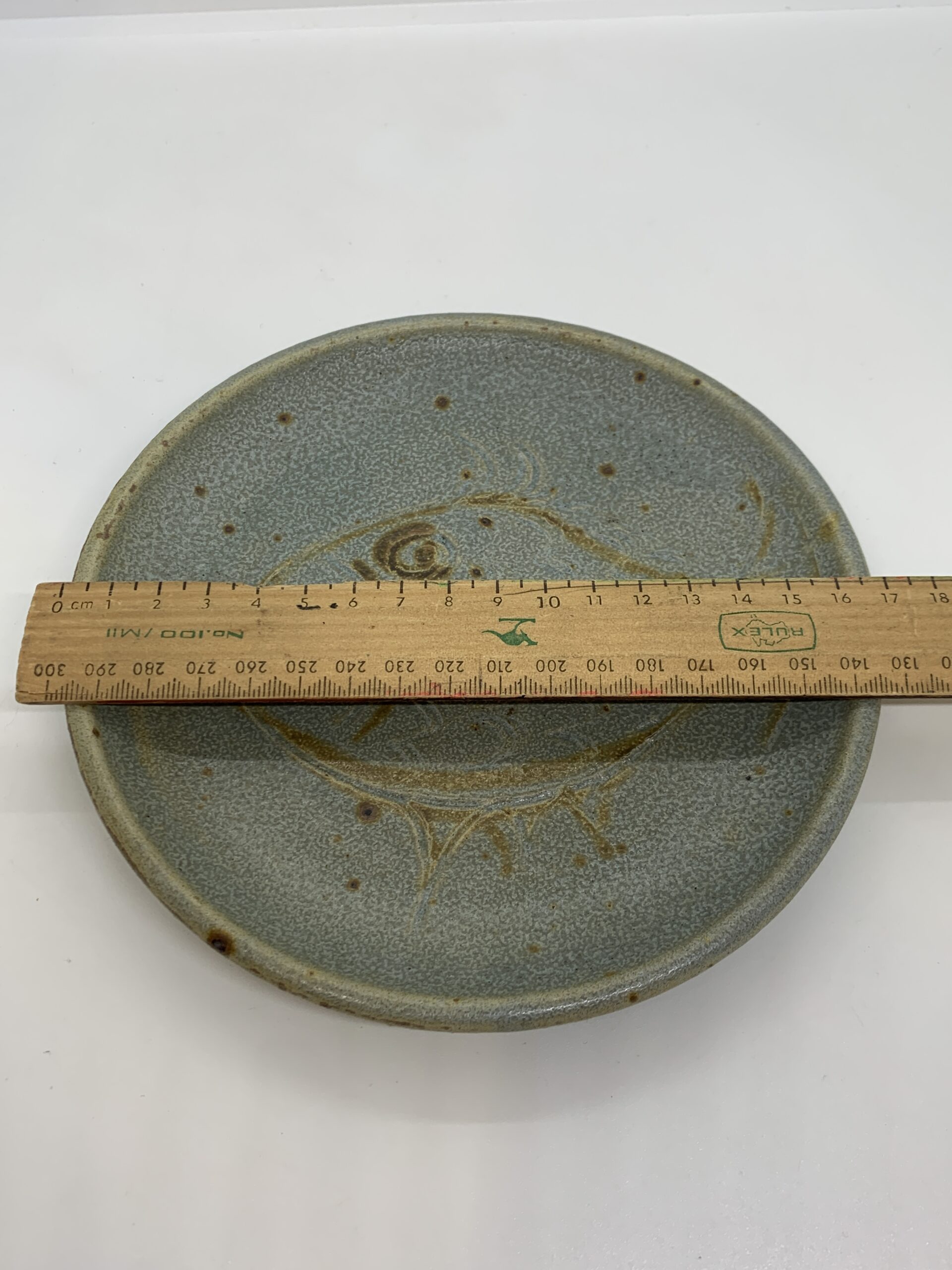 Studio Pottery Plate Incised Fish Pattern 17cm (stamped) Ingeborg ...