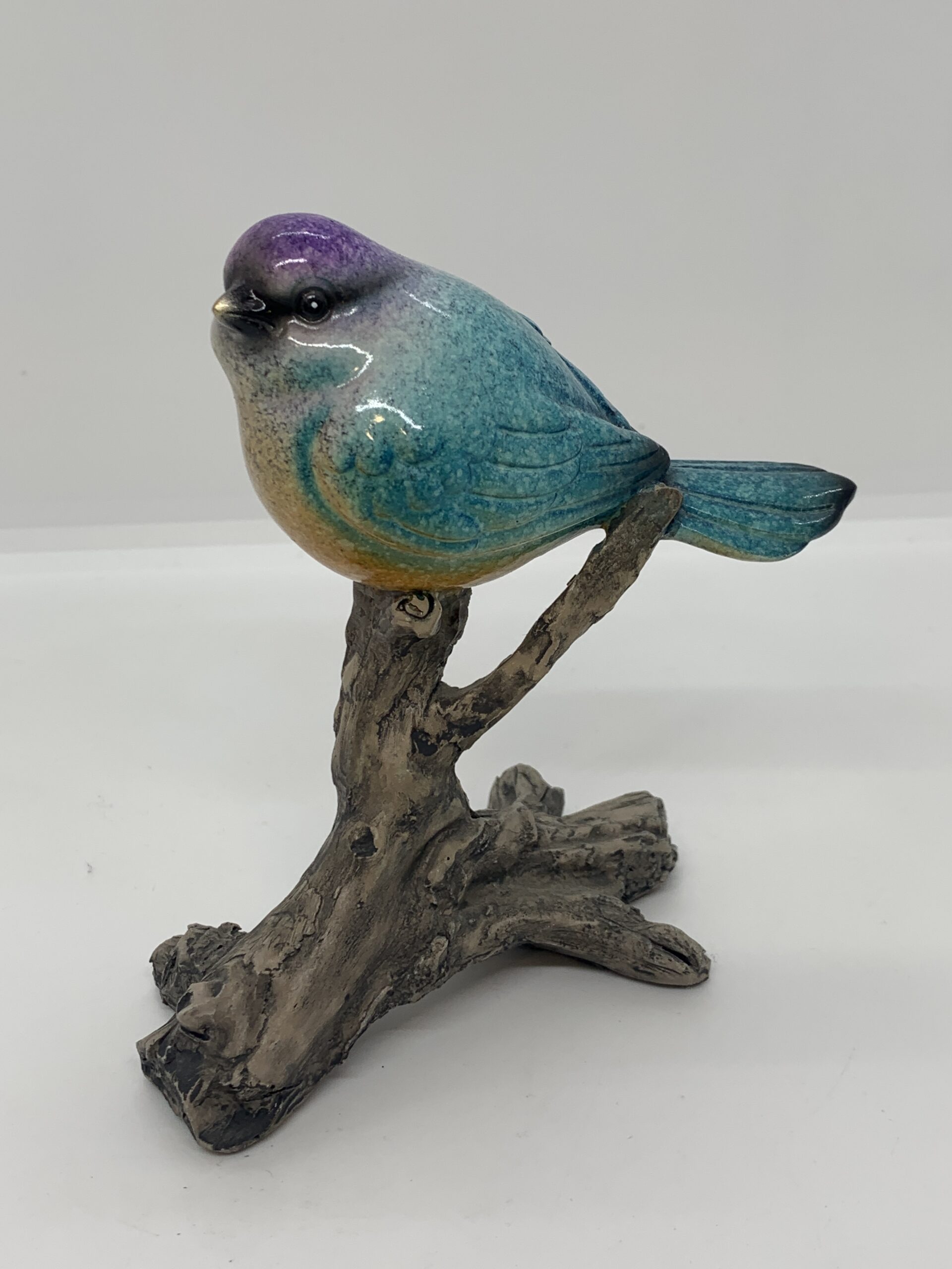 Finch on a Resin Branch 12cm - Vintage Keepsakes