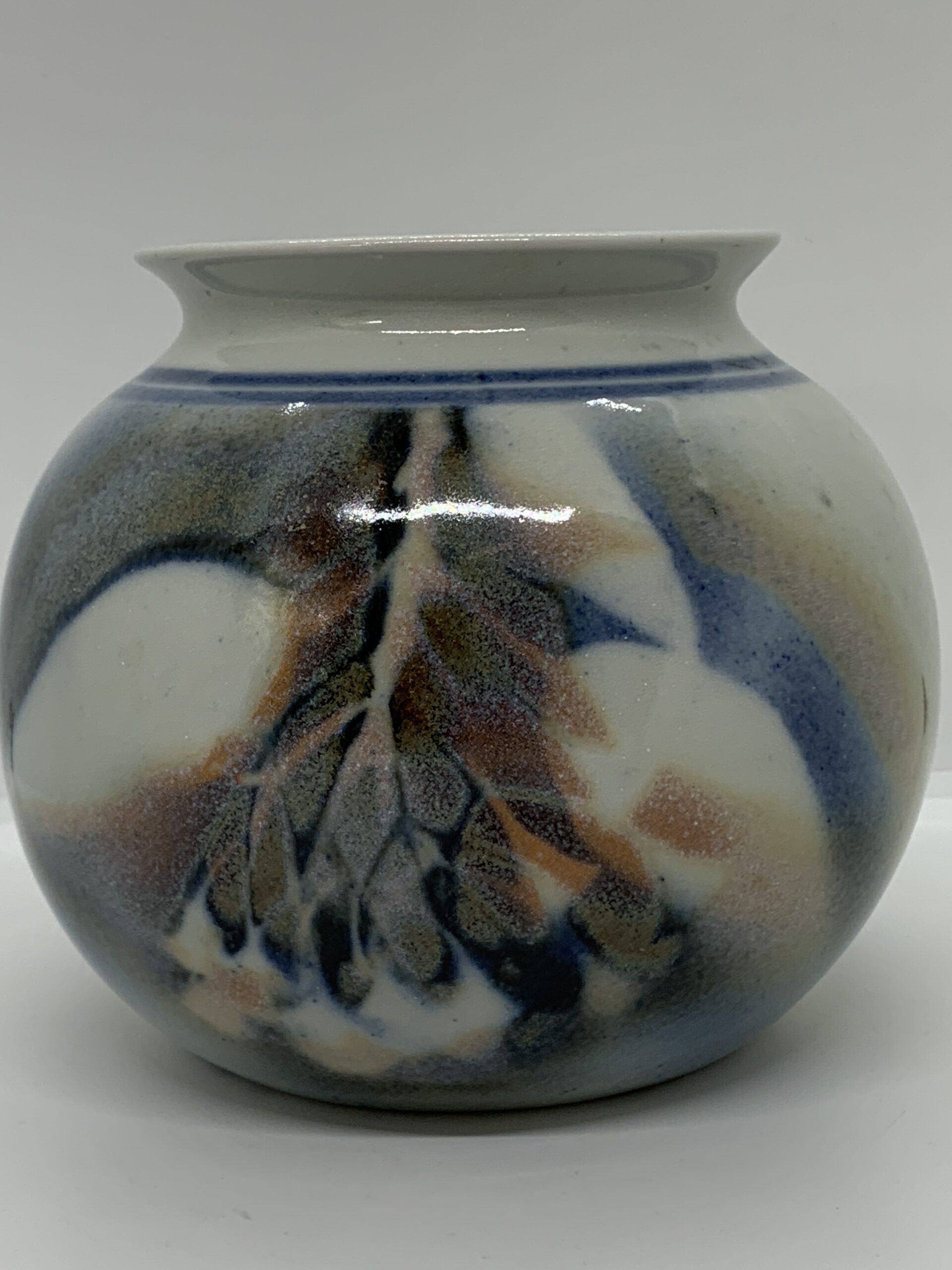 Jan Lewis Australian Pottery Bowl Vase 13cm high - Vintage Keepsakes