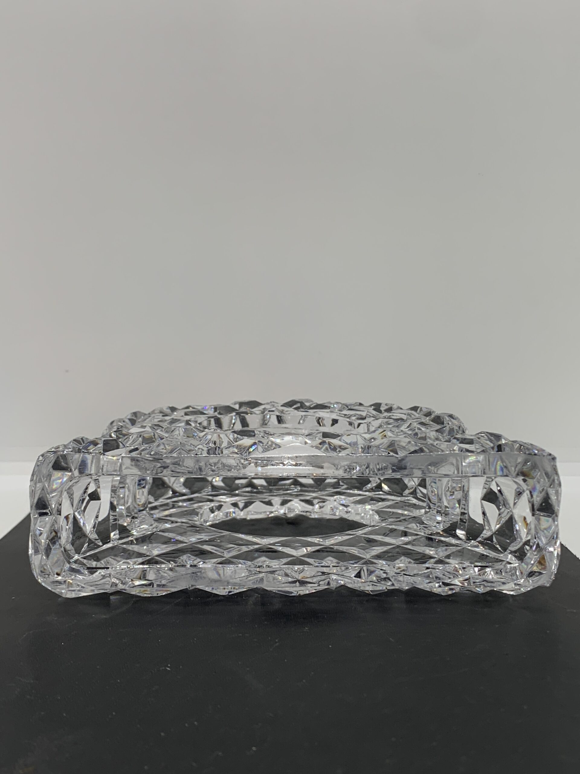 Cut Crystal Clock Surround - 5.8cm opening - approx 14cm wide - Vintage ...