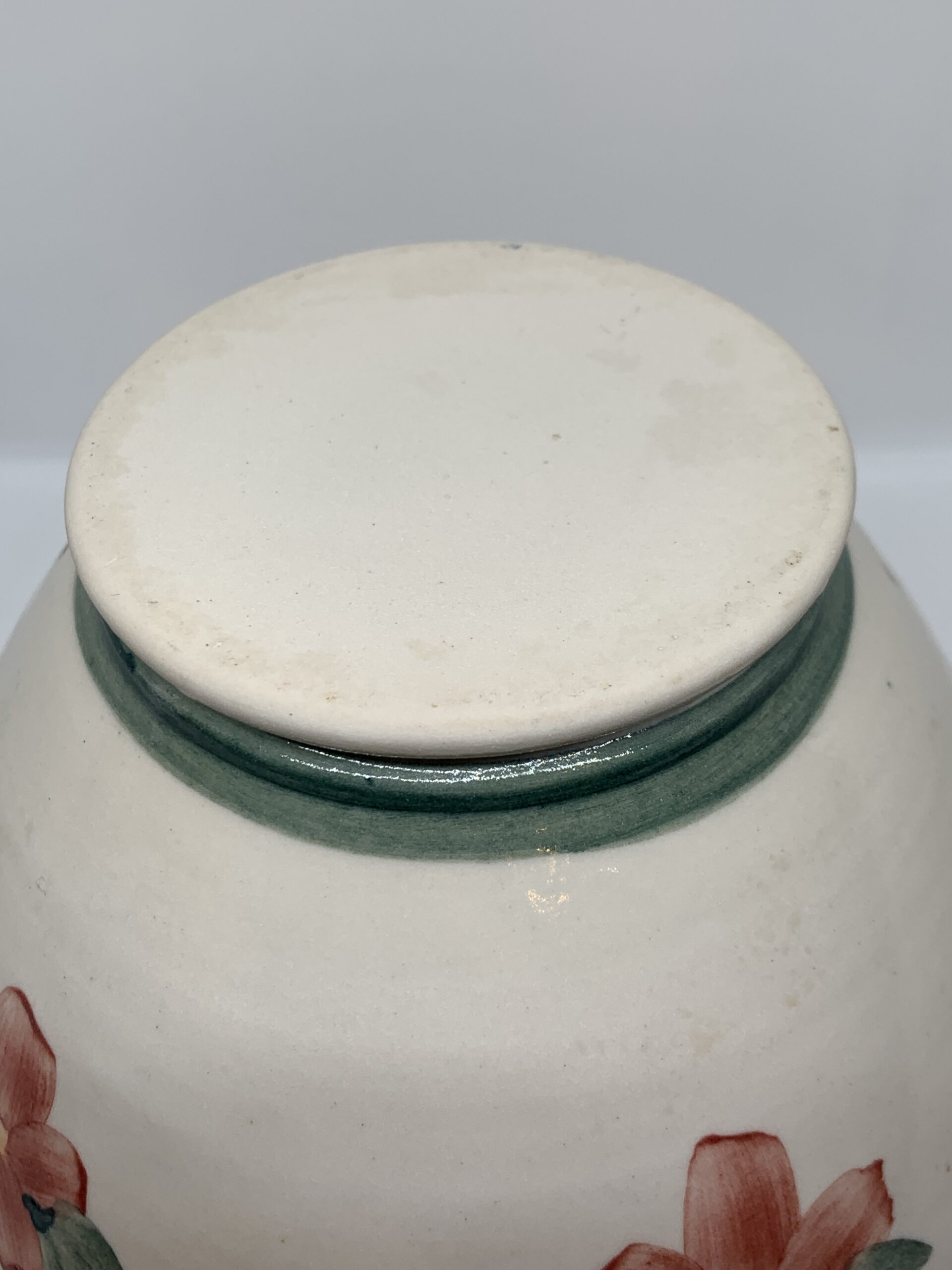 Studio Pottery Vase with Pink Flowers Design marked MFC (Maria Froia ...