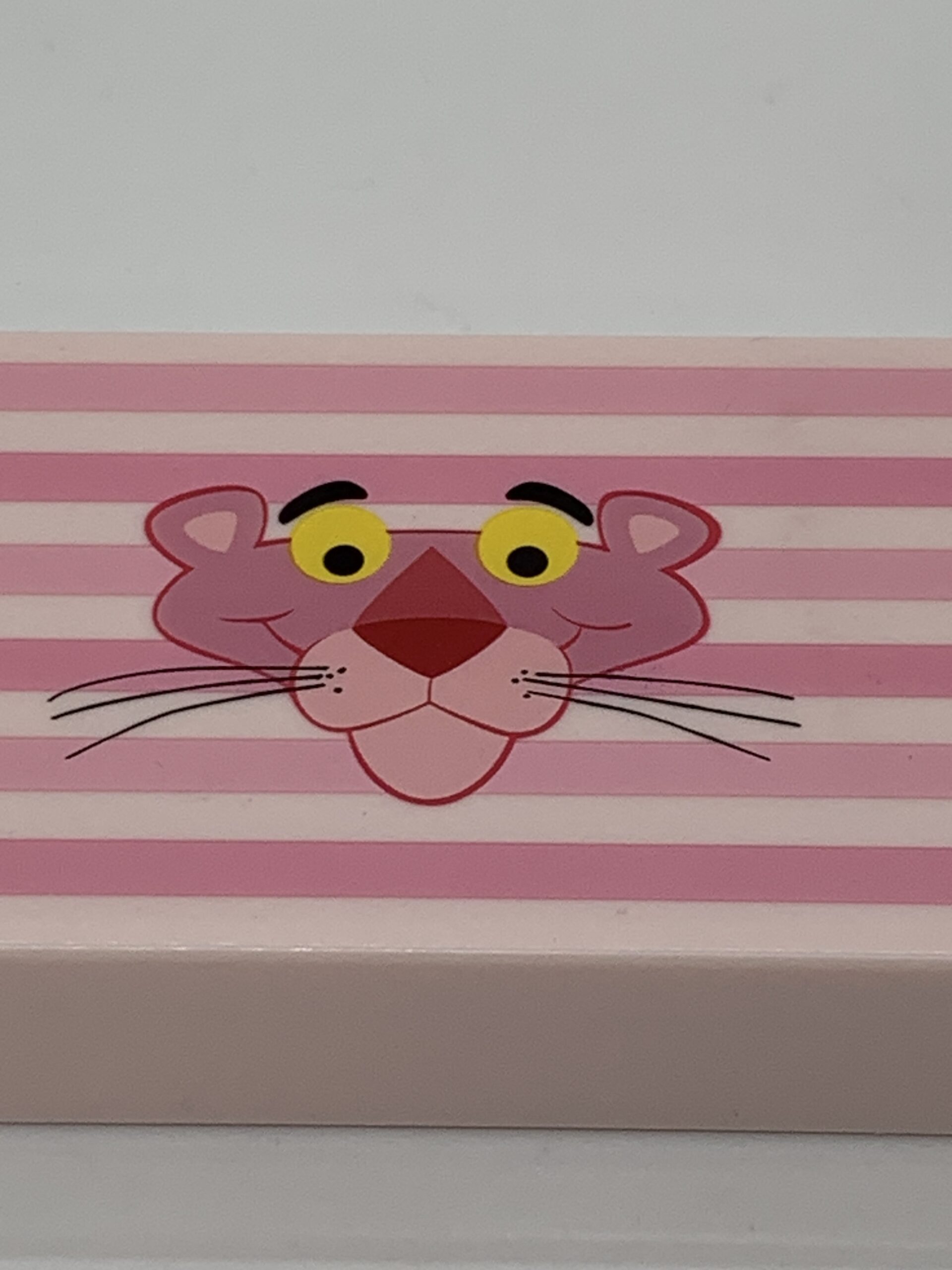 2017 Pink Panther Plastic Slide Out Pencil Case - Vintage Keepsakes
