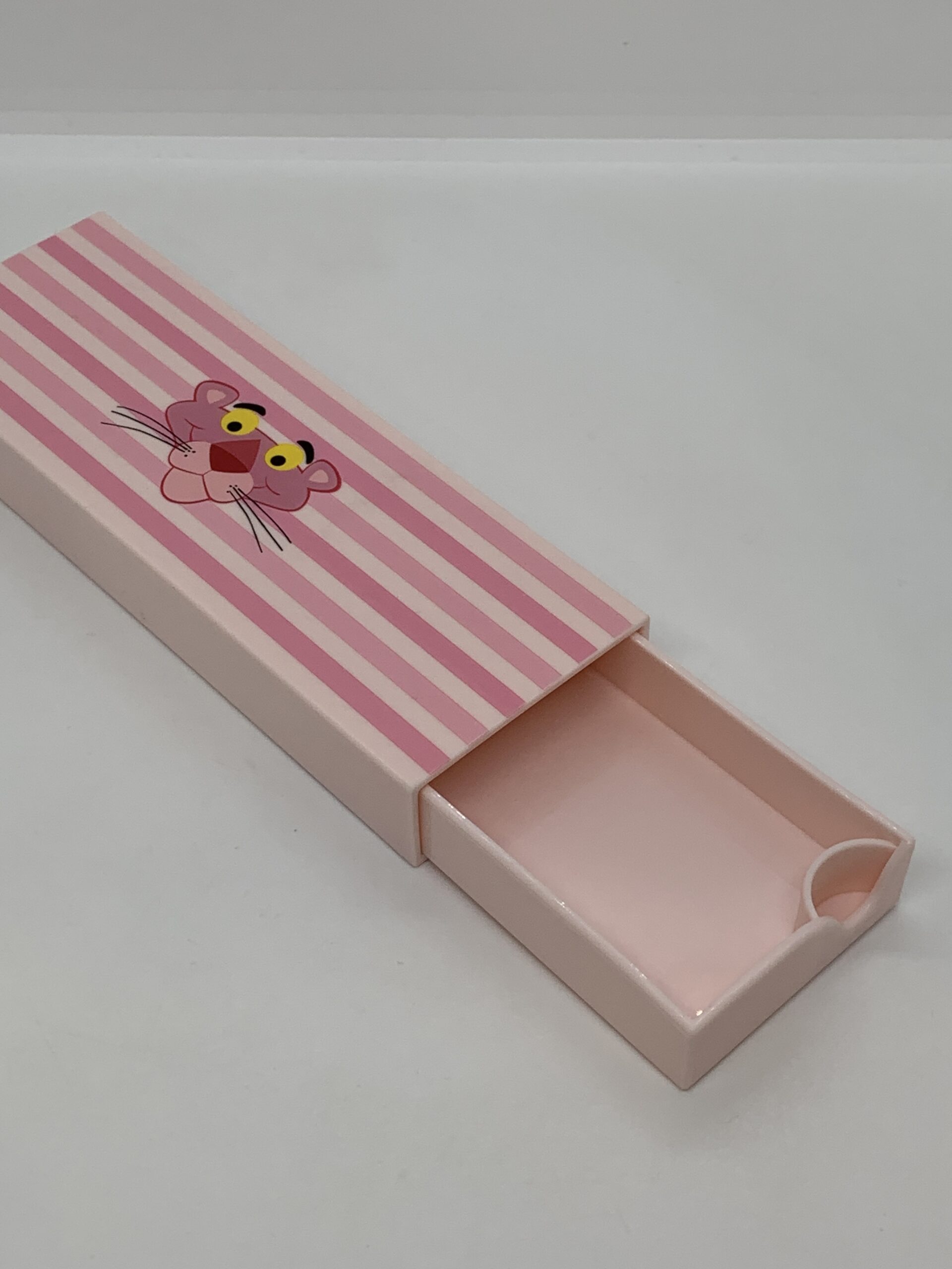 2017 Pink Panther Plastic Slide Out Pencil Case - Vintage Keepsakes