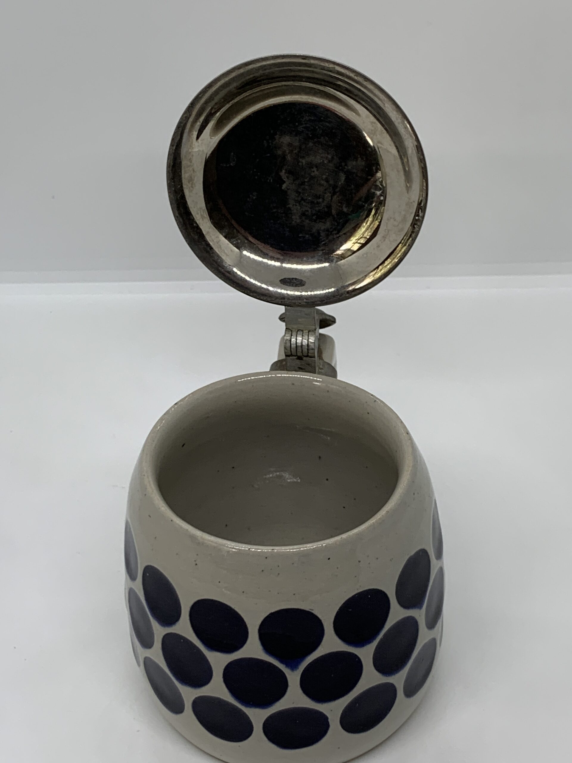 Hand Painted Spotted Glazed Pottery Beer Stein 0.5L - Vintage Keepsakes