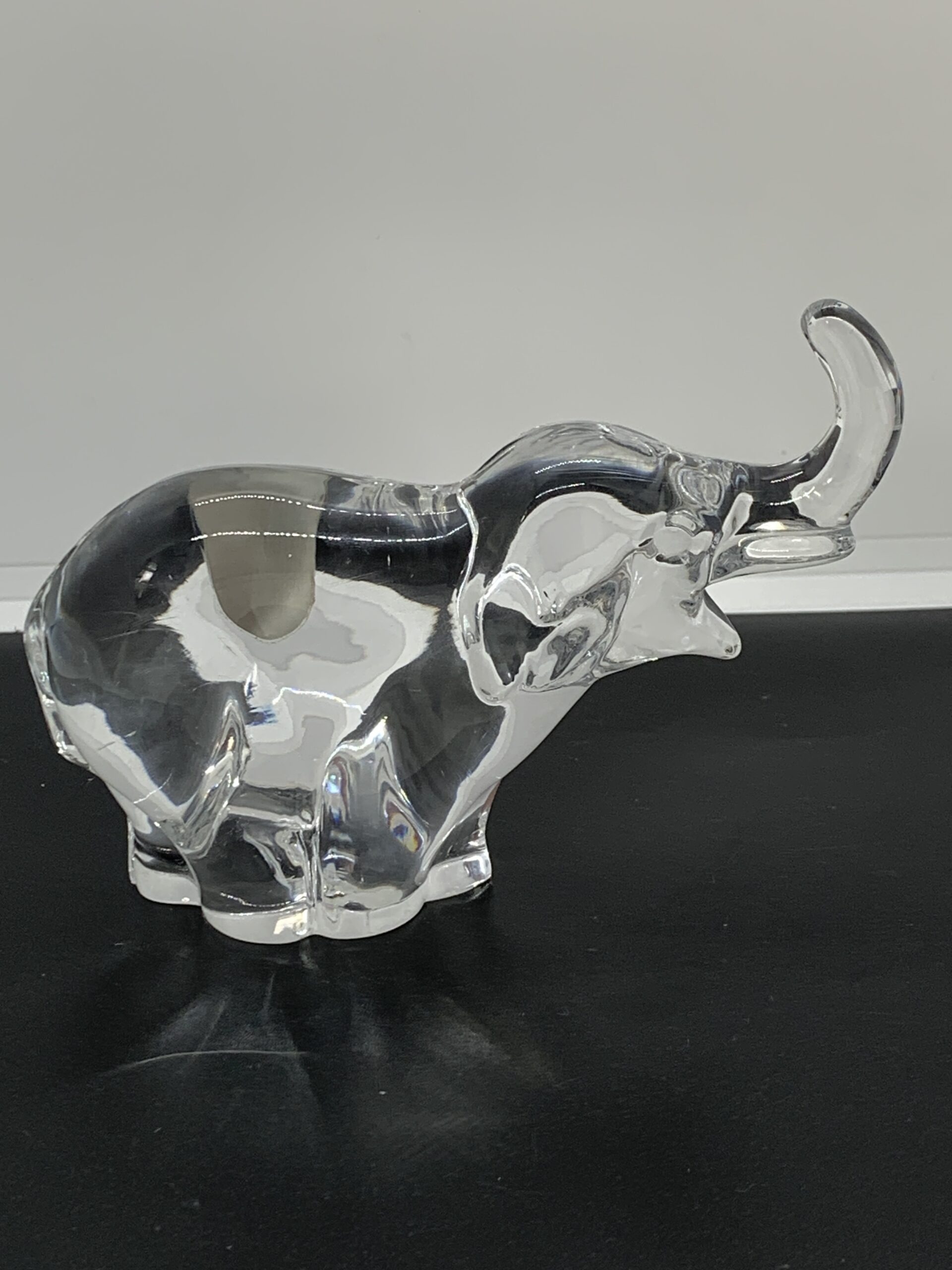Tyrone Crystal Full Lead Clear Elephant 7cm - Vintage Keepsakes