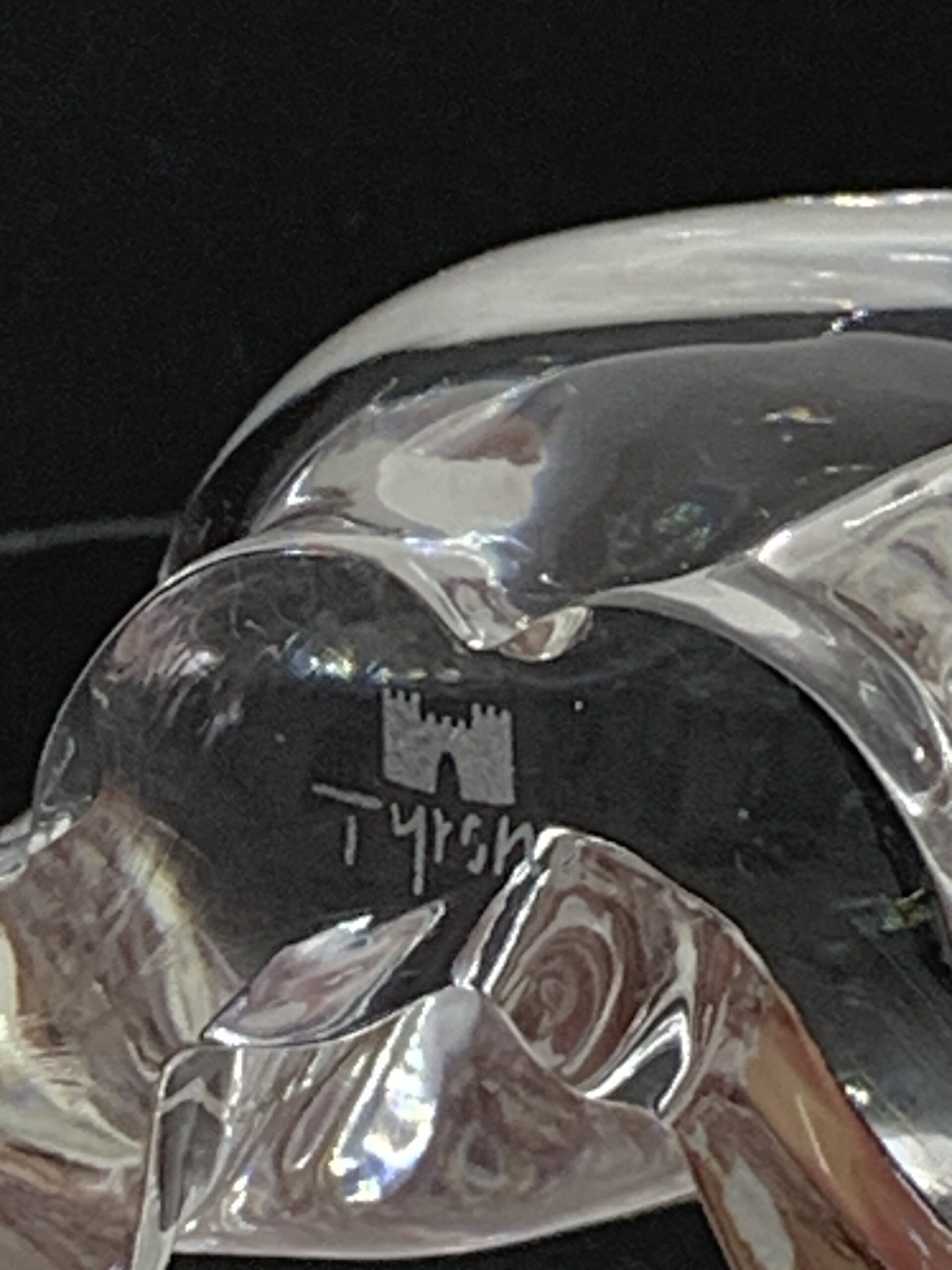 Tyrone Crystal Full Lead Clear Elephant 7cm - Vintage Keepsakes