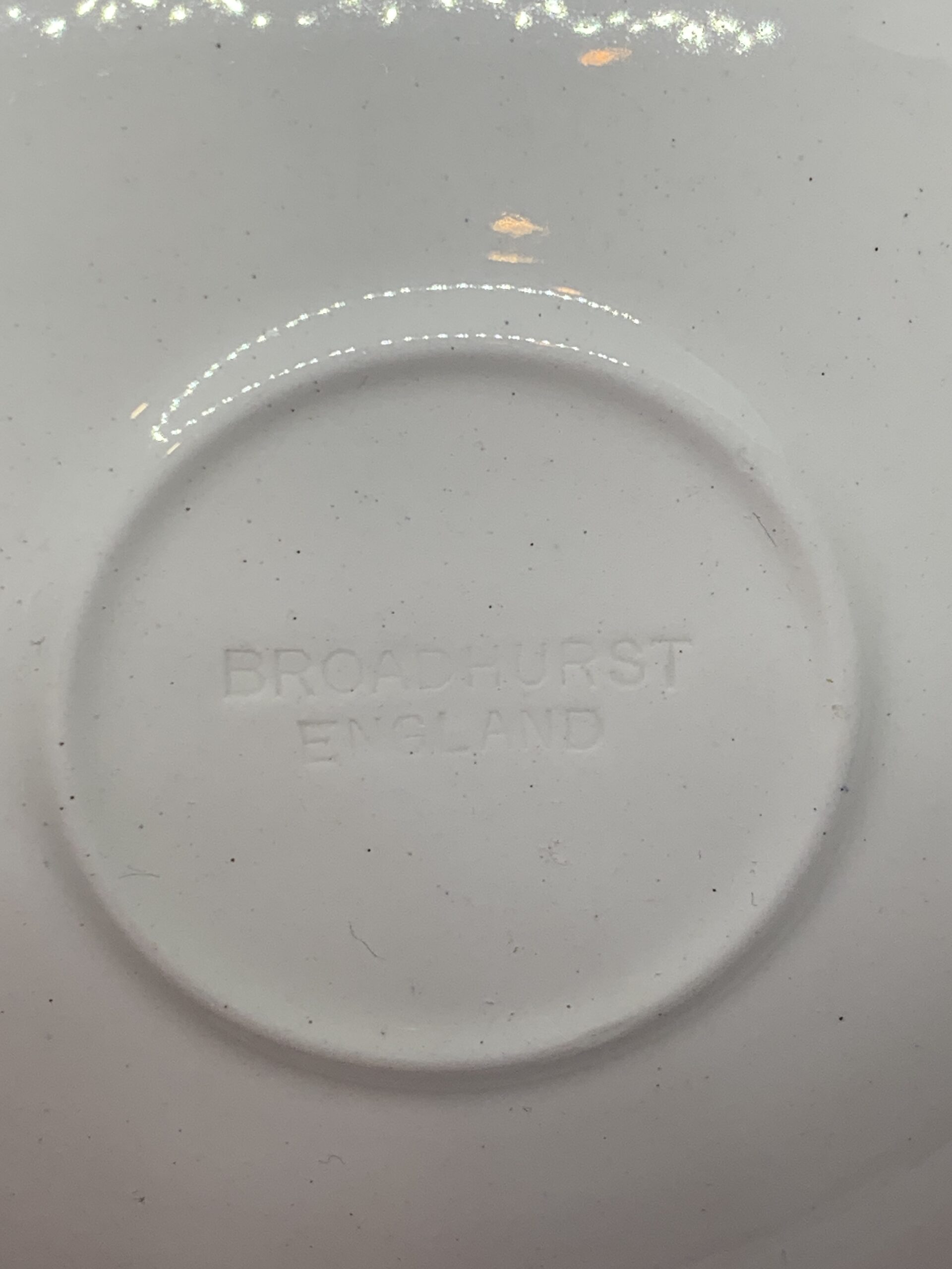 Broadhurst England Blue and White stamped Saucer 14cm - Vintage Keepsakes