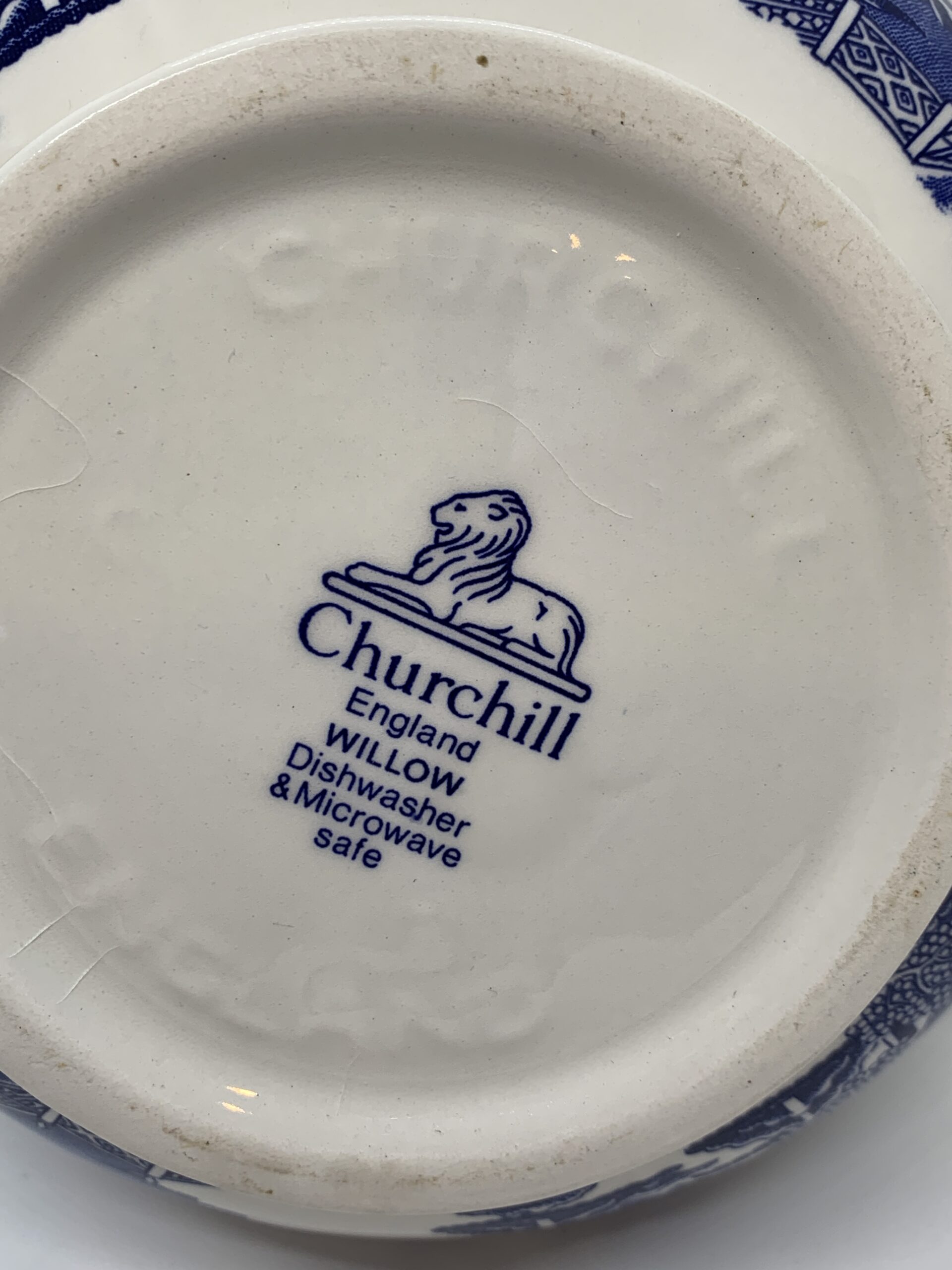 Churchill Willow Pattern Blue and White Teapot - Vintage Keepsakes