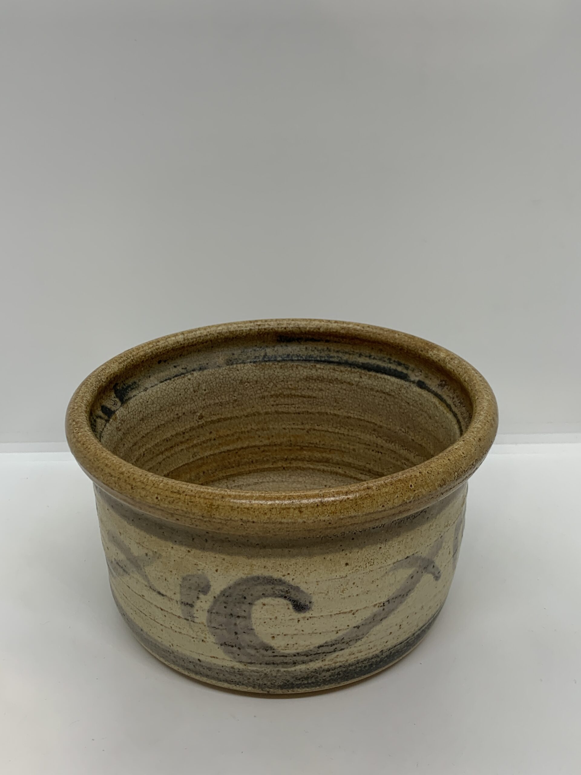Heavy Form Pottery Bowl 10cm high stamped MB on base - Vintage Keepsakes