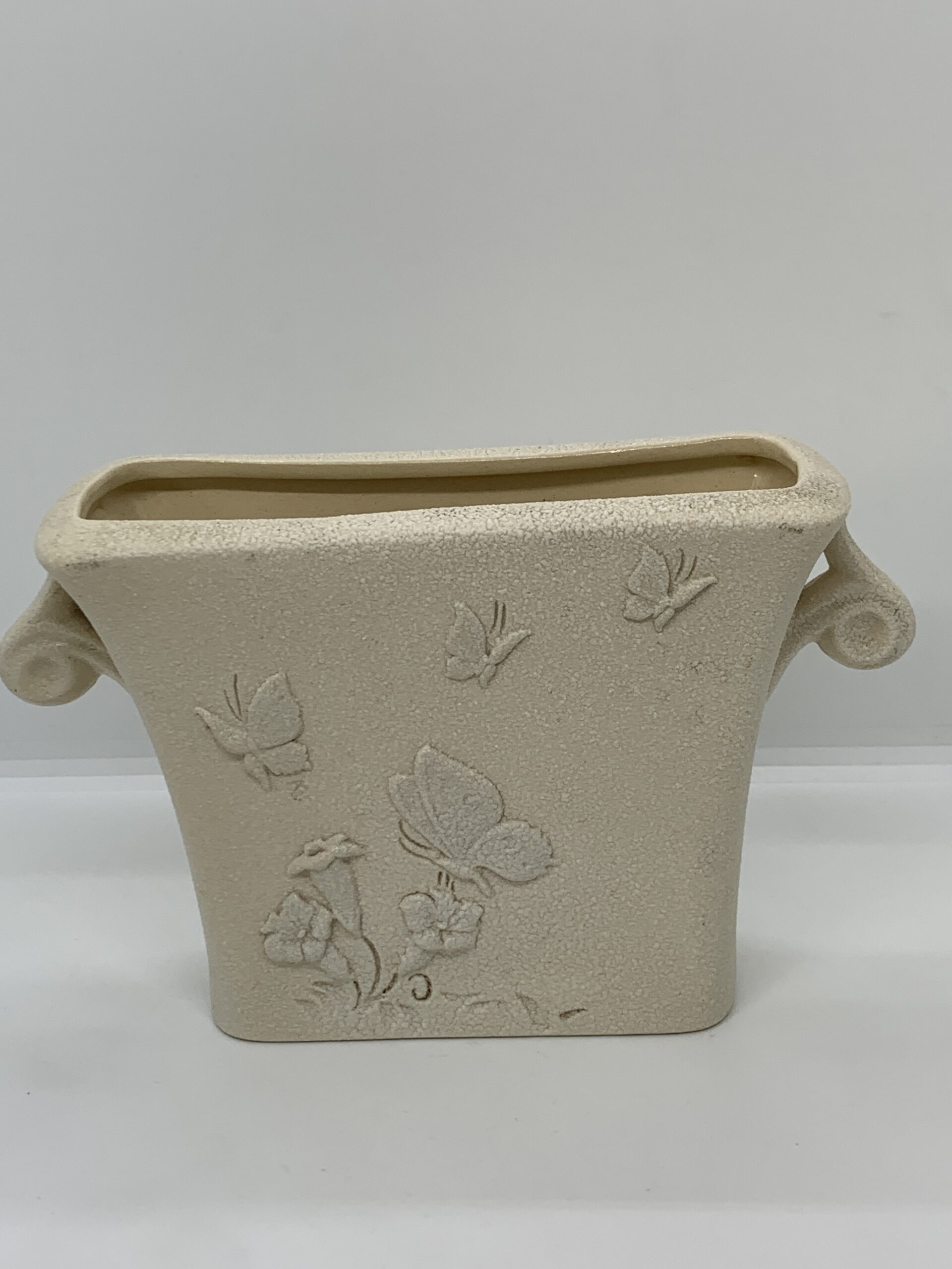 Henning Rathjen Australian Pottery Vase with Butterflies signed 14cm ...