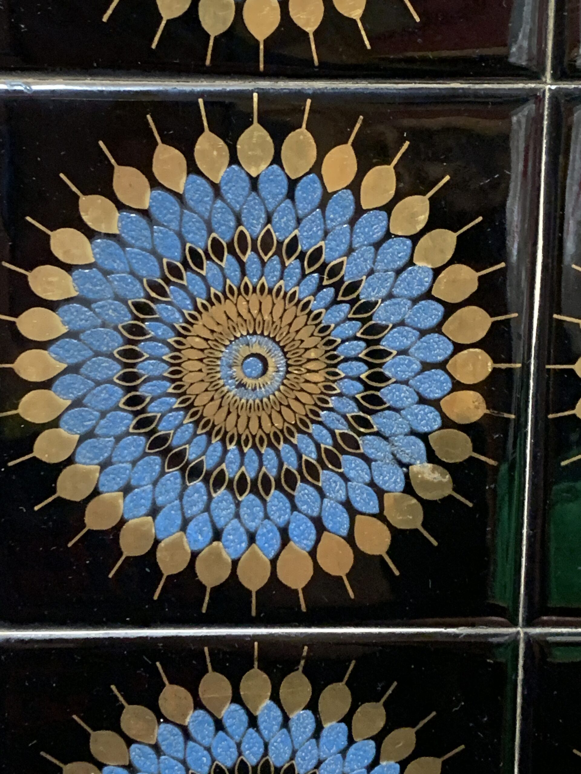 1970s Large Mexican Talavera Dal-tile Six Tile Wooden Serving Tray ...