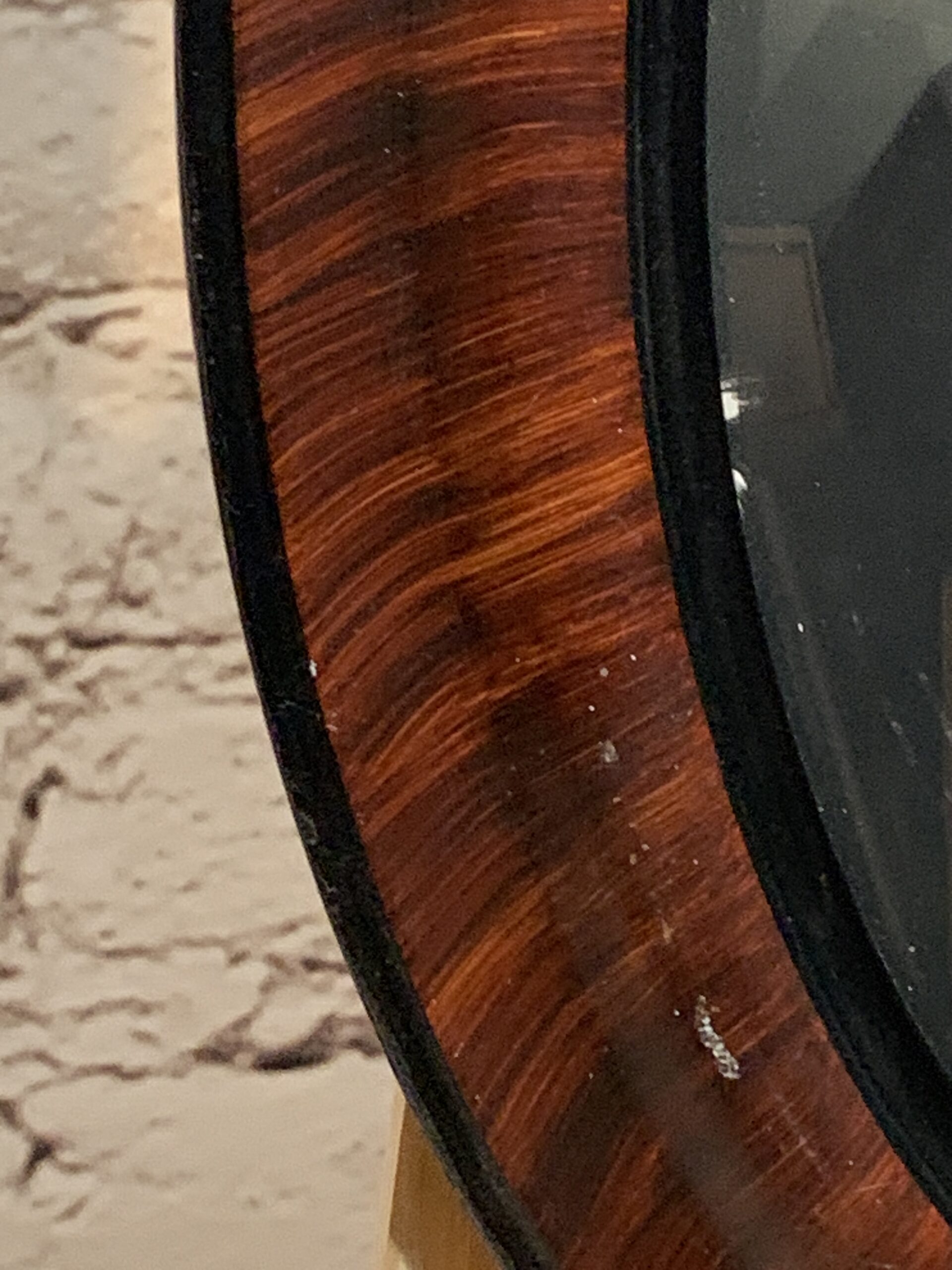 Vintage Oval Tiger Wood Frame with Convex Frame and Portrait of lady ...