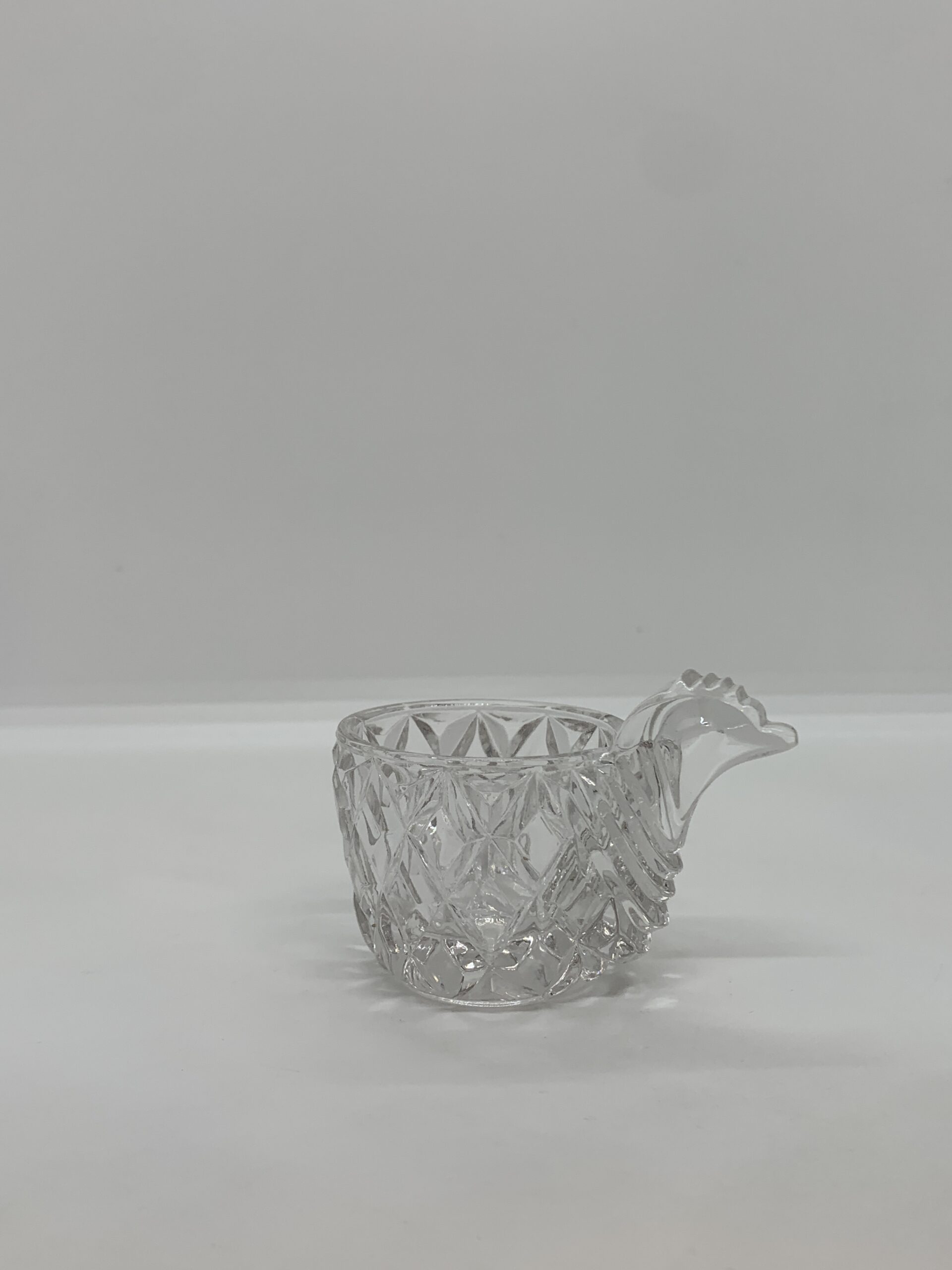 Vintage Cut Glass Chicken Egg Cup 4.5cm wide - Vintage Keepsakes