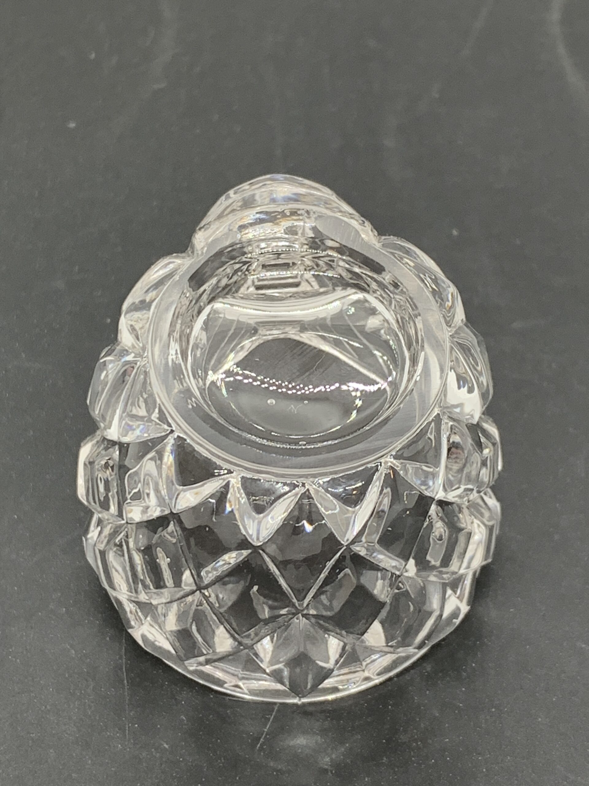 Vintage Cut Glass Chicken Egg Cup 4.5cm wide - Vintage Keepsakes