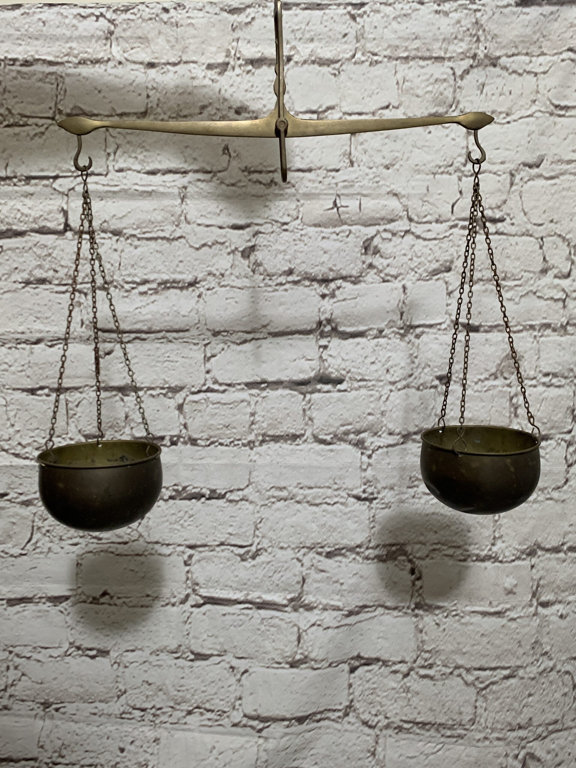 Vintage Hanging Balance Scales with Cups 40cm wide - Vintage Keepsakes