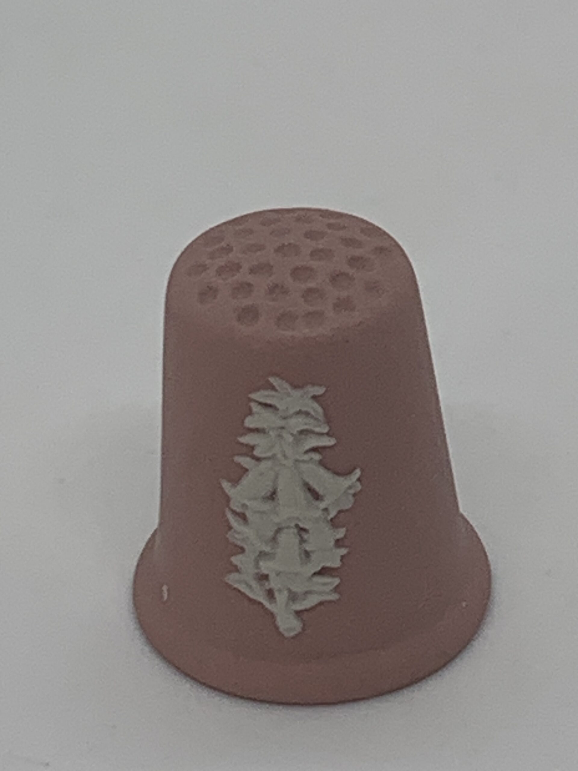 Wedgwood Jasperware Pink Heath Flower Thimble - Vintage Keepsakes