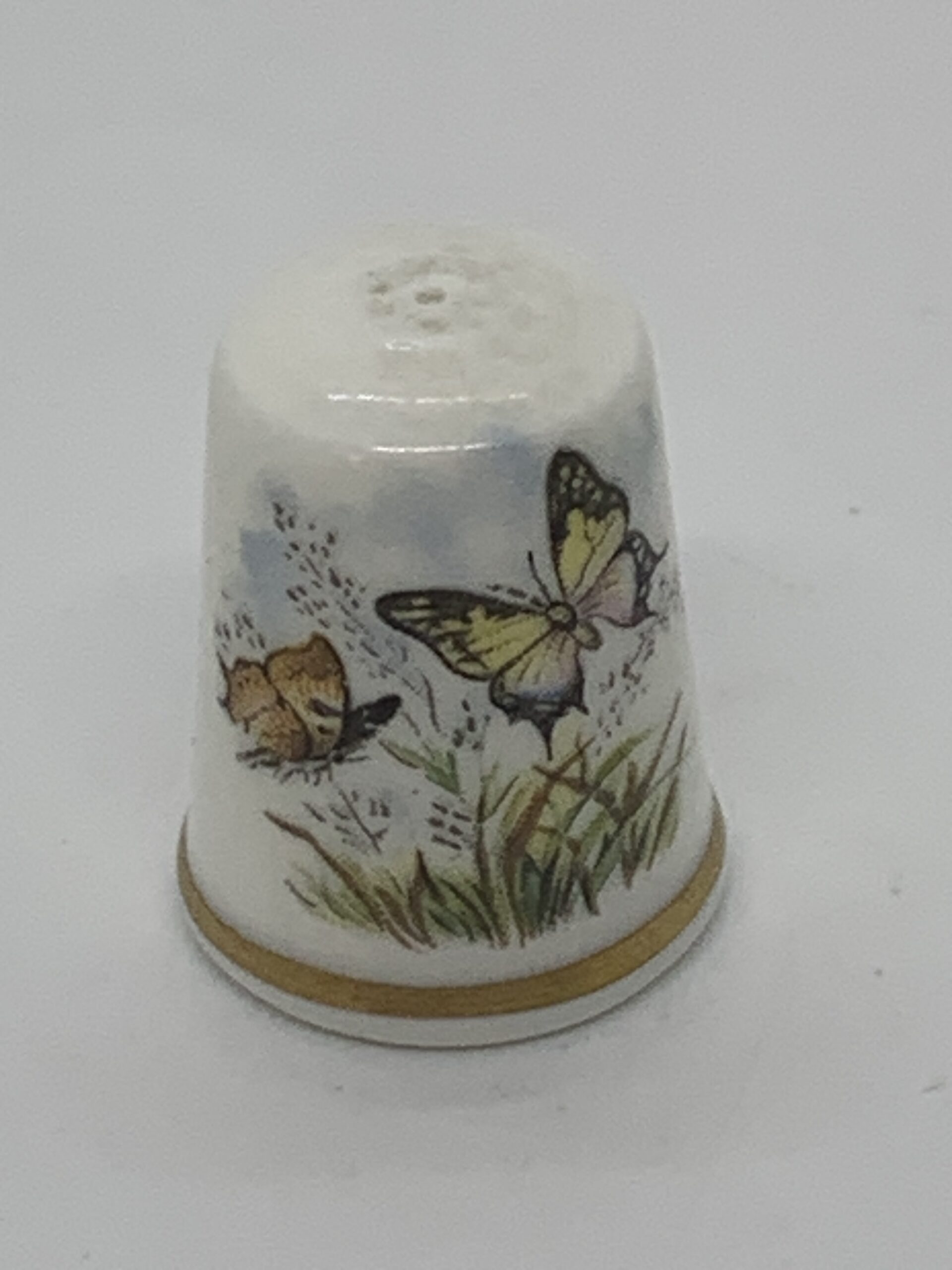 Royal Worcester Butterfly Fine Bone China Thimble - Vintage Keepsakes