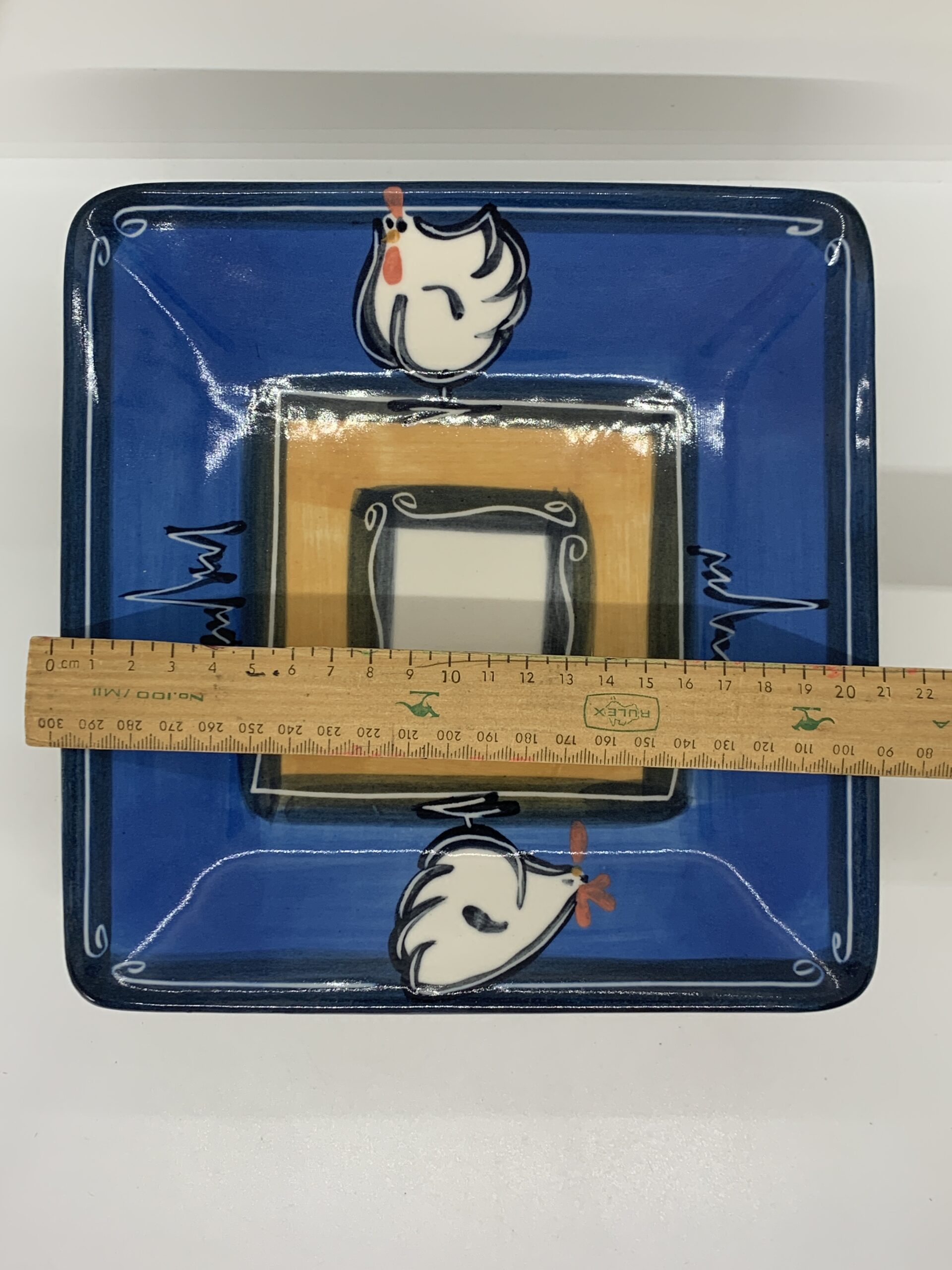 Virginia Maywald Pottery Square Plate 21cm - Chicken Theme (EACH ...
