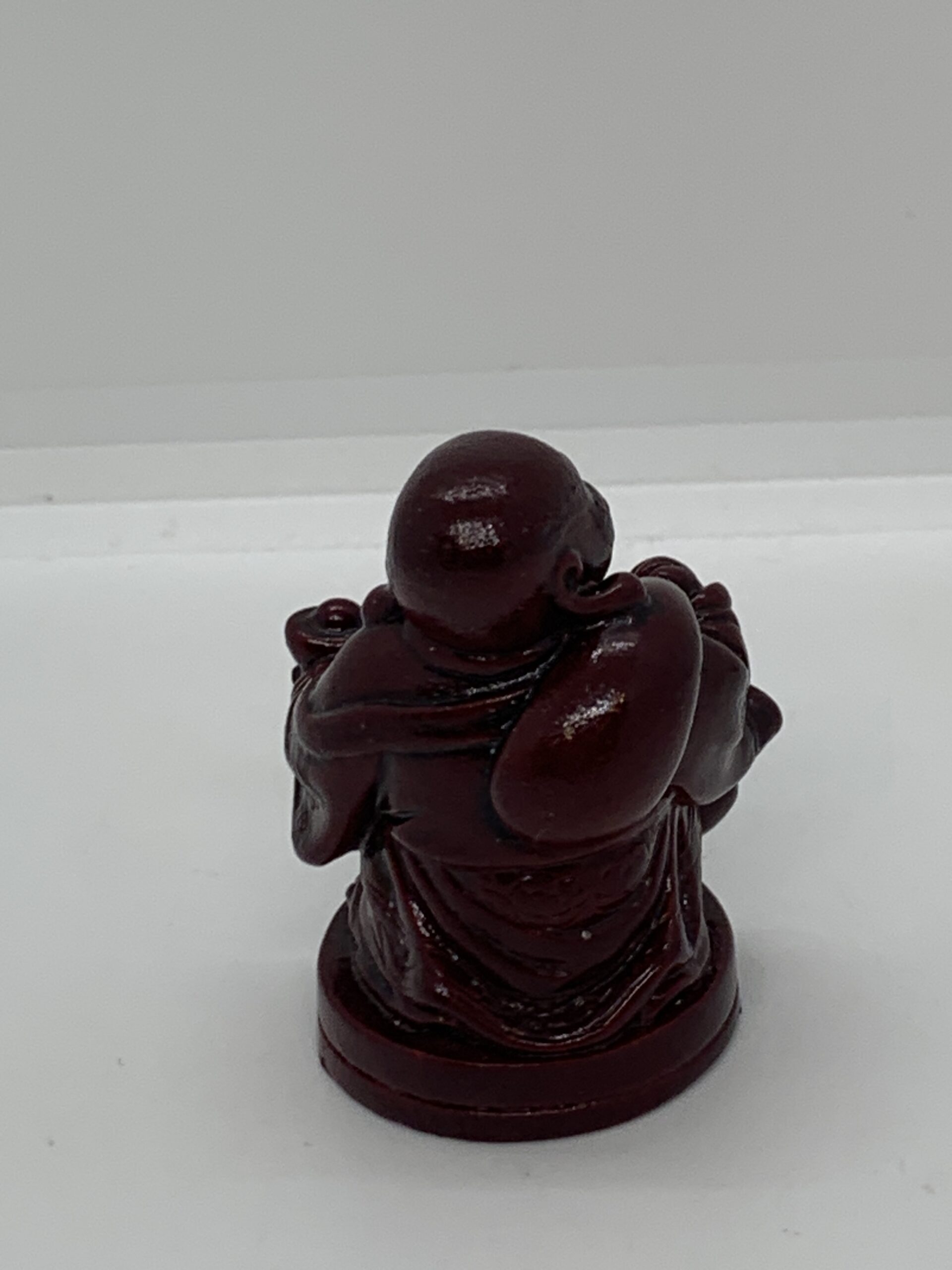 Chinese Red Resin Buddha Happy Laughing Figure 6cm - Vintage Keepsakes