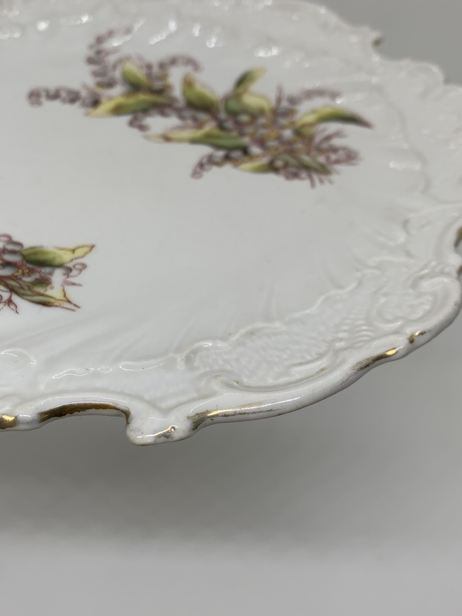 Vintage Bavarian Plate White with Flower pattern 15cm - Vintage Keepsakes