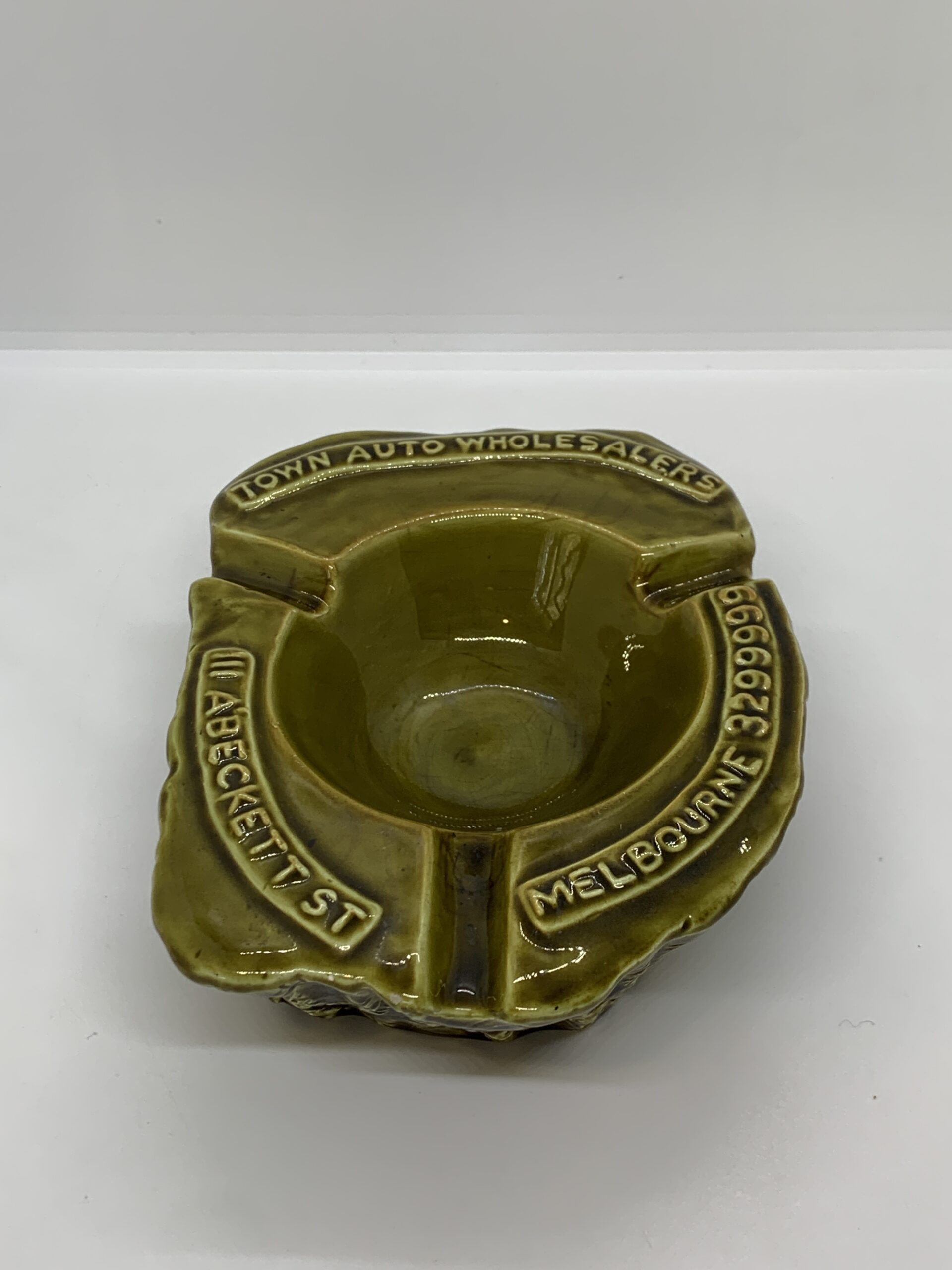 Vintage Australian Pottery Branded Olive Ashtray 19x15cm - Vintage ...