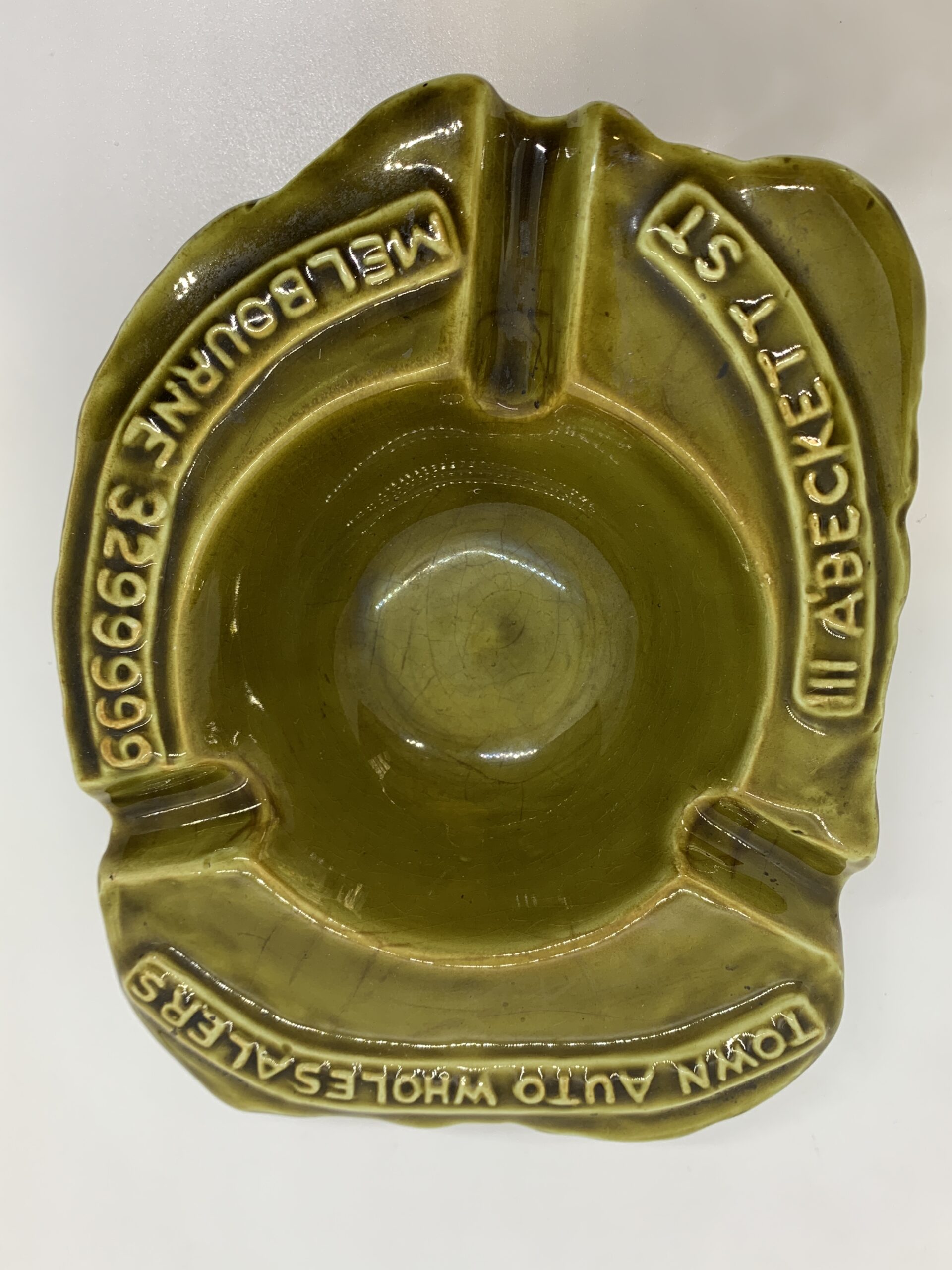 Vintage Australian Pottery Branded Olive Ashtray 19x15cm - Vintage ...