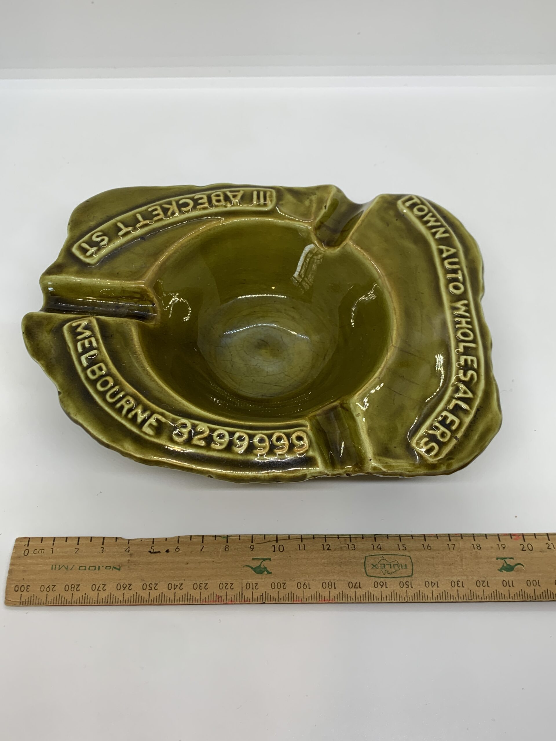Vintage Australian Pottery Branded Olive Ashtray 19x15cm - Vintage ...