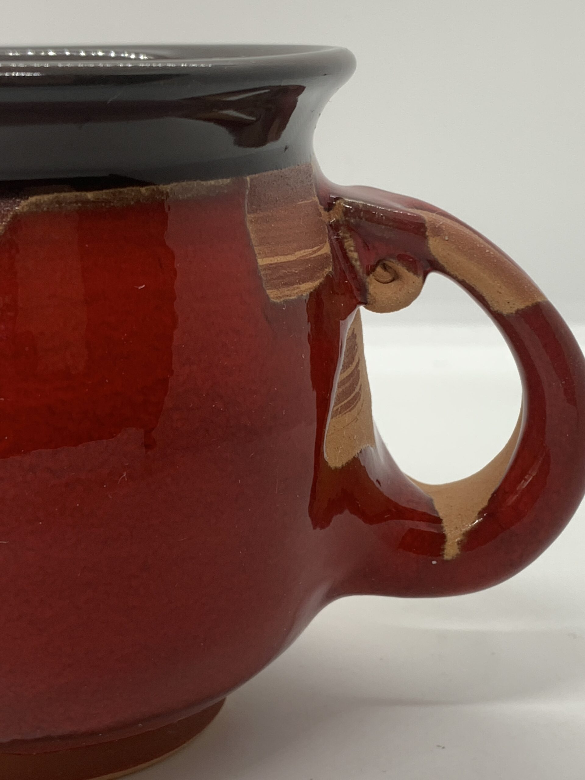 Joe Sartori Australian Pottery Red Glaze Mug 10cm - Vintage Keepsakes