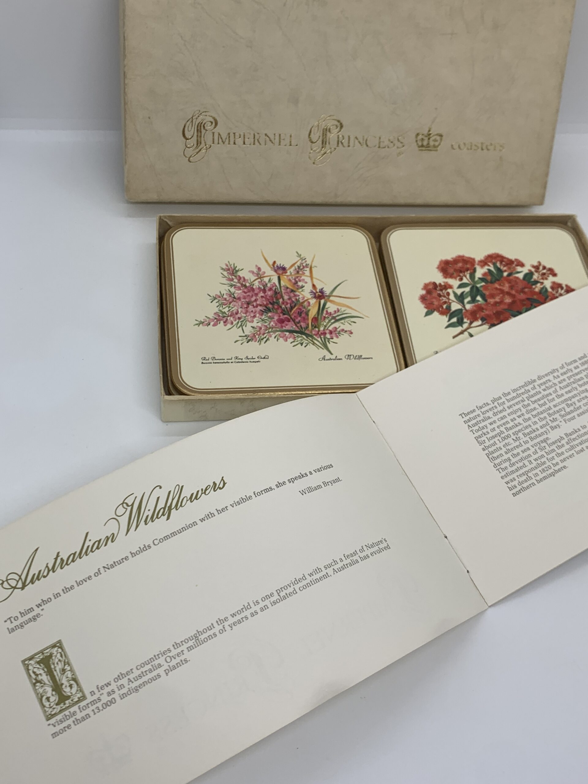 Pimpernell Princess Australian Wildflower Coasters Boxed - Vintage ...