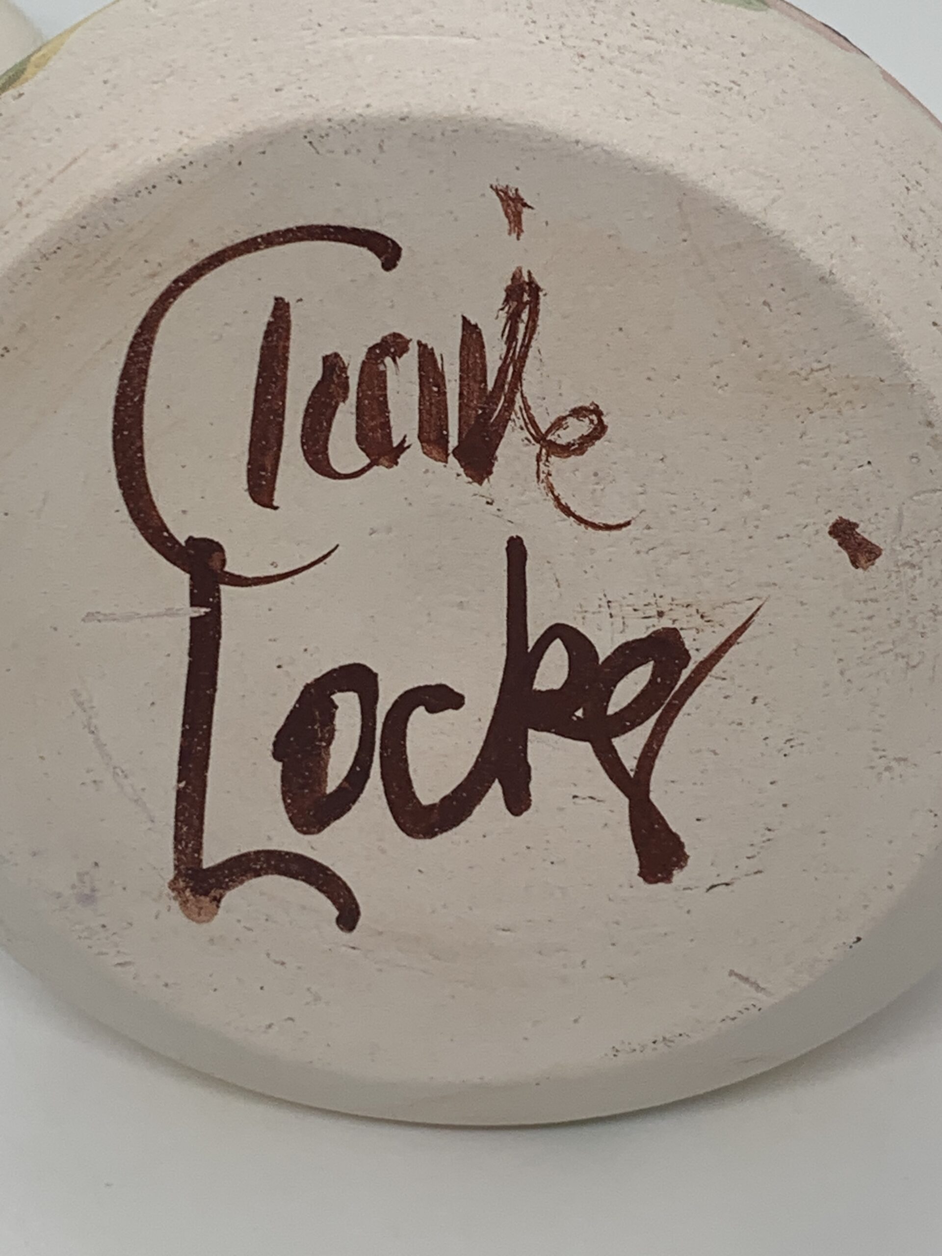 Clare Locker Australian Pottery Handpainted Vase with Bow Style Stopper ...