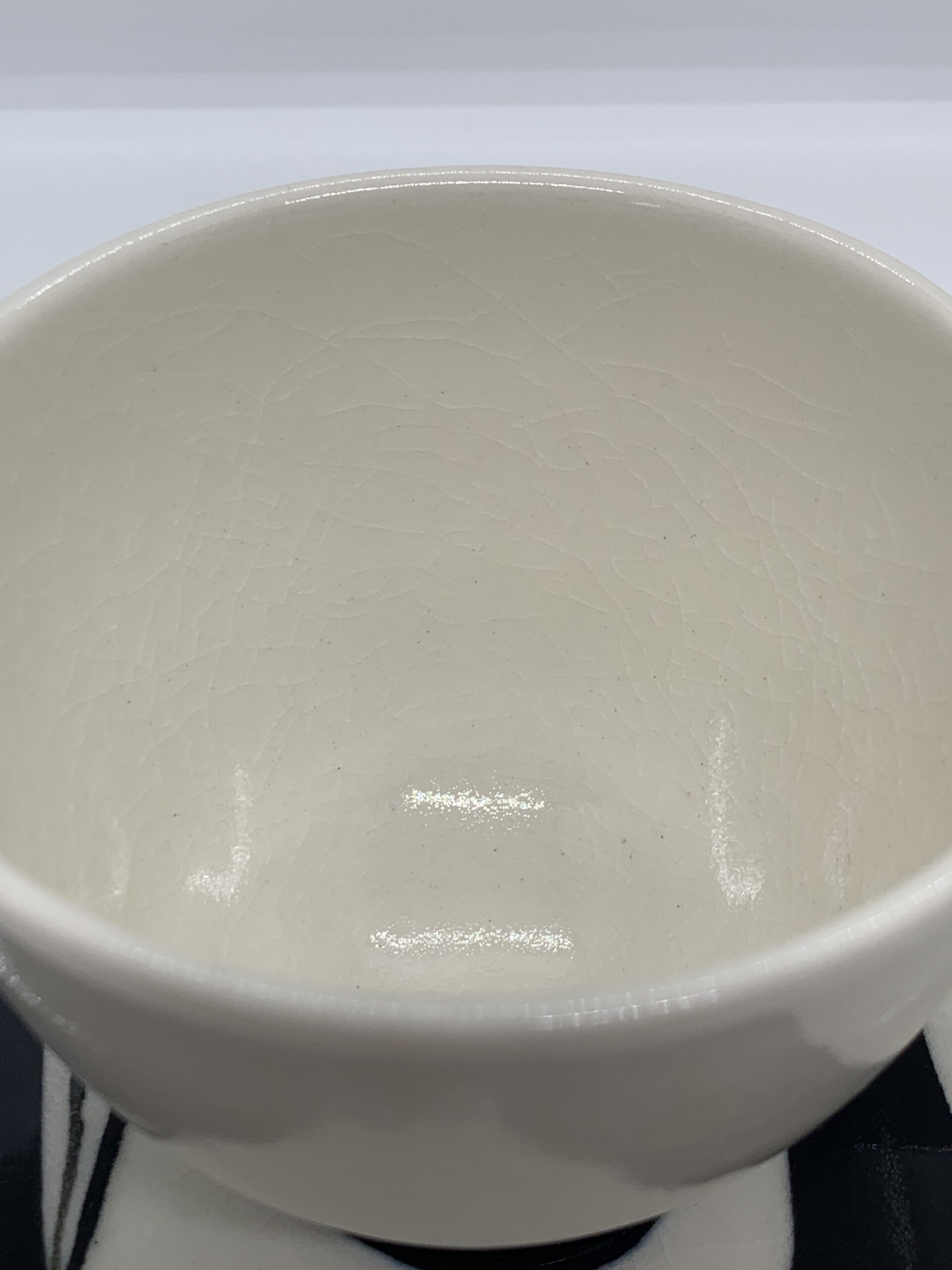 Margaret Pilgrim Pottery Cup and Saucer (black and white pattern ...