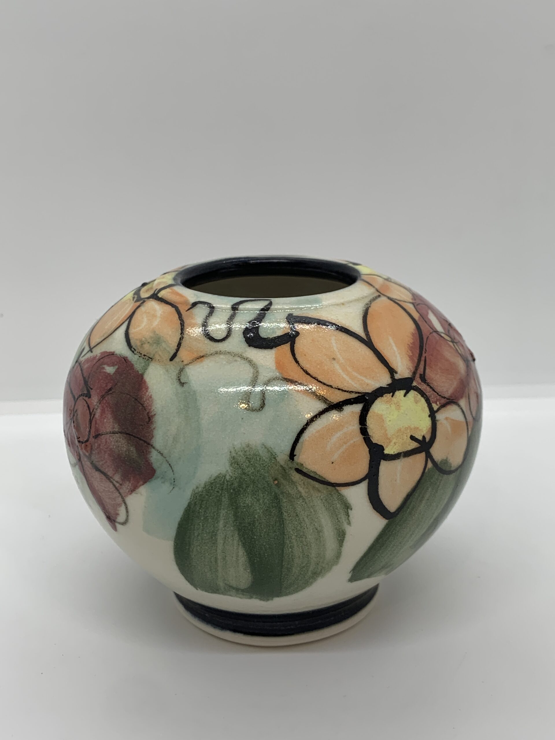 Gamble Pottery Floral pattern Vase 9.5cm - Vintage Keepsakes