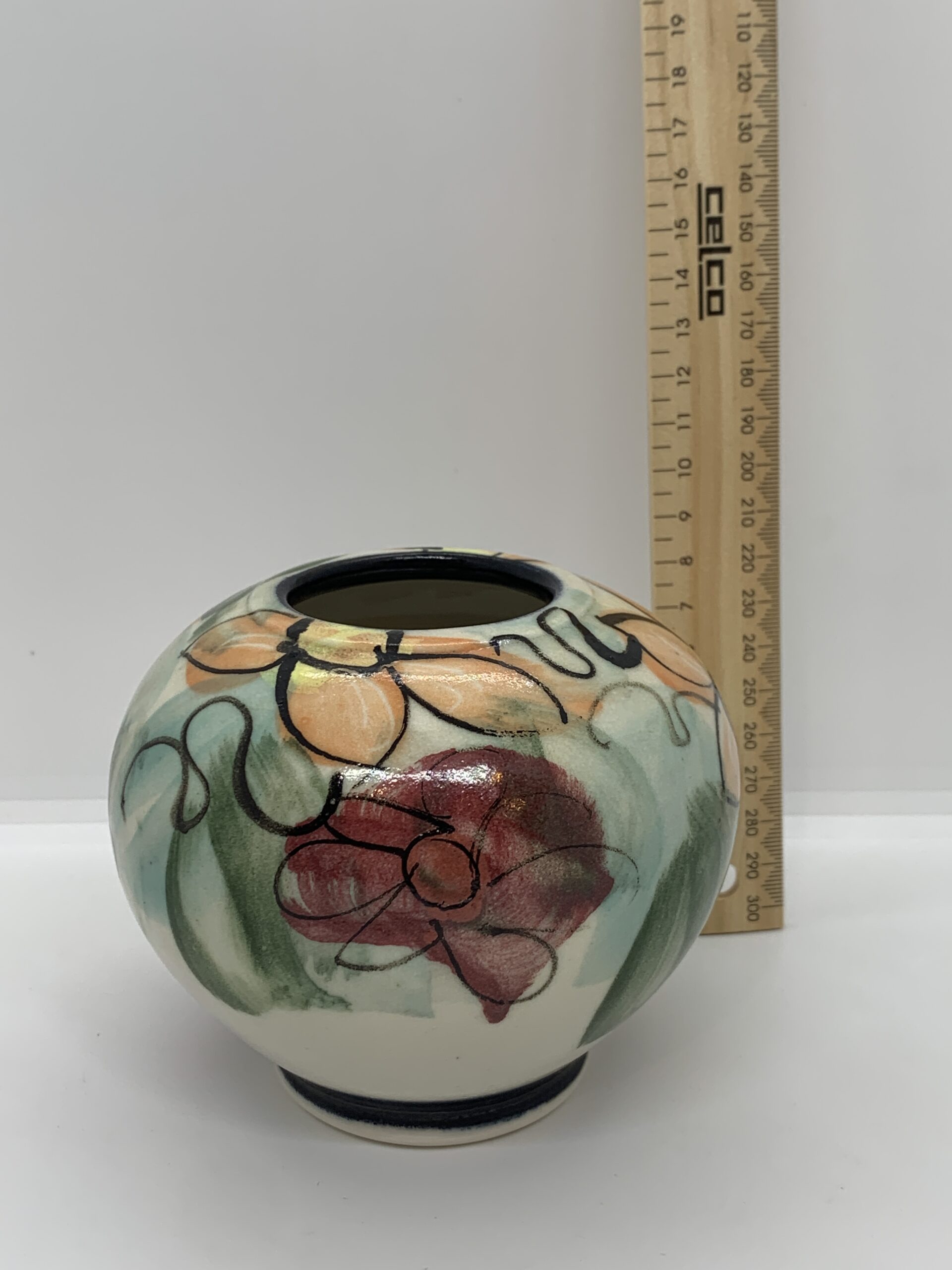 Gamble Pottery Floral pattern Vase 9.5cm - Vintage Keepsakes