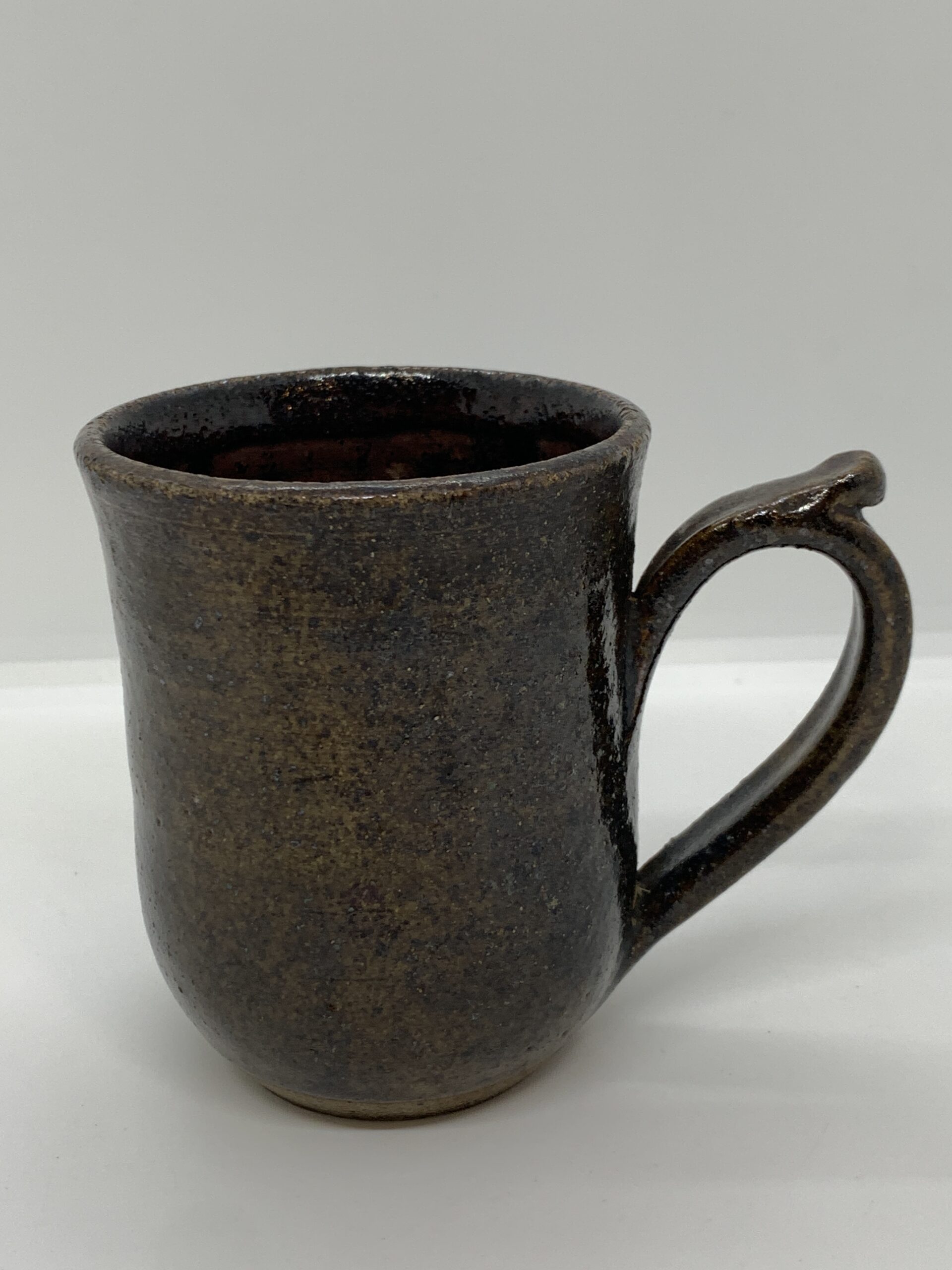 Brown Pottery Mug marked LA 75 to base - Vintage Keepsakes