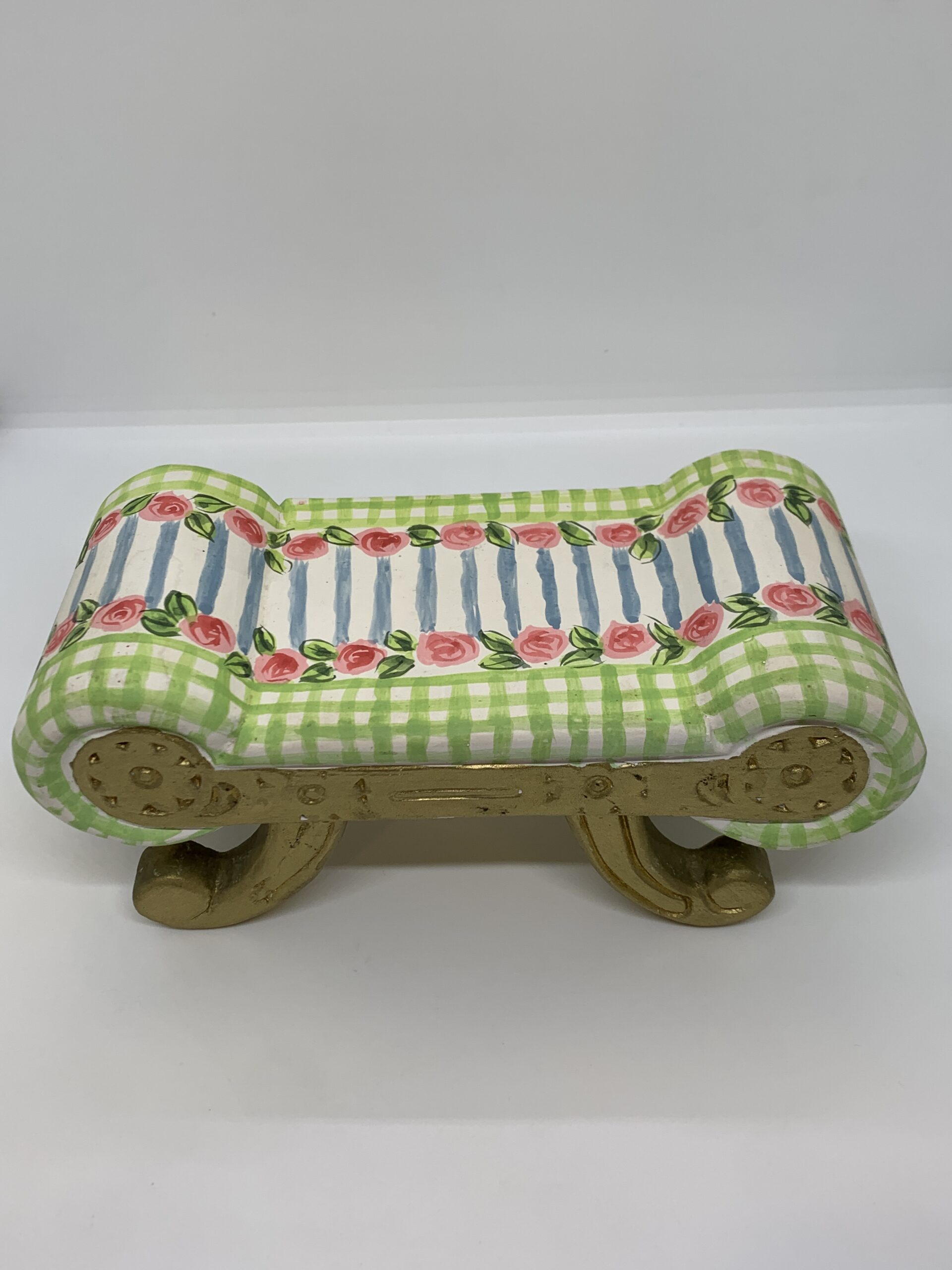 Doll Lounge with Rose pattern and Gilt Accents 21cm long - Vintage ...