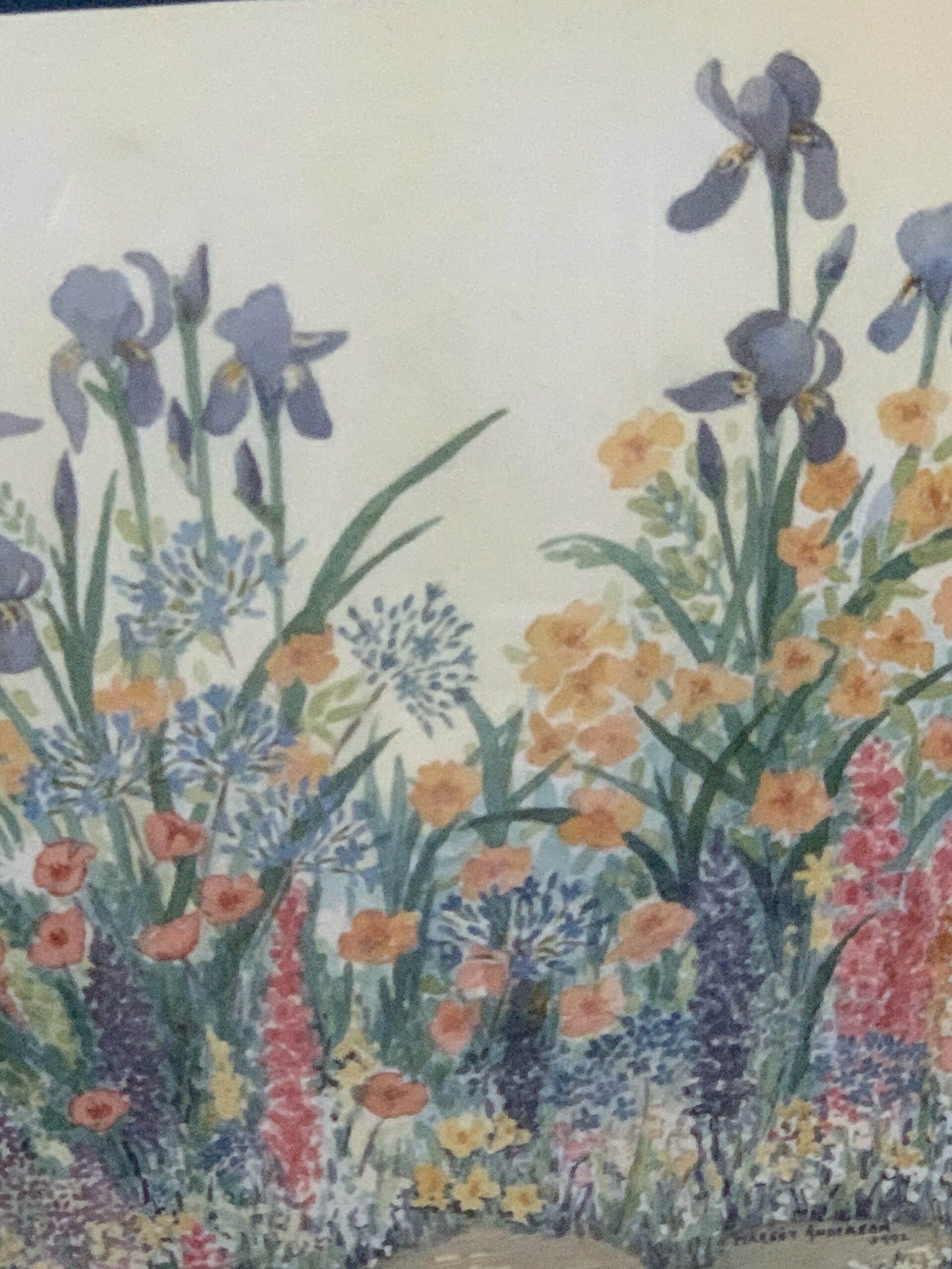 Margot Anderson Watercolor of Flowers 45x35cm (1992) - Vintage Keepsakes