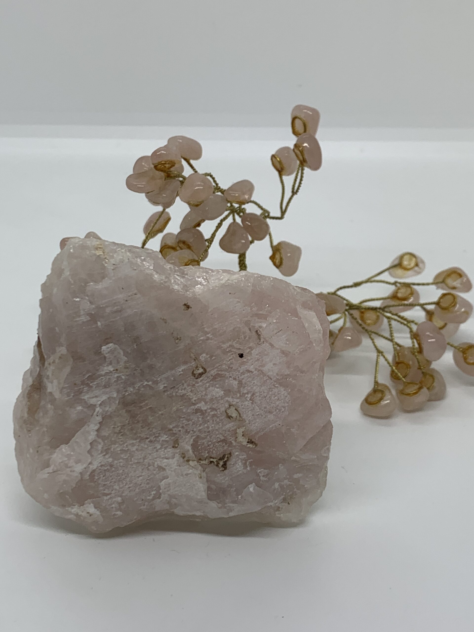 Small Rose Quartz Gem Tree 13cm high - Vintage Keepsakes