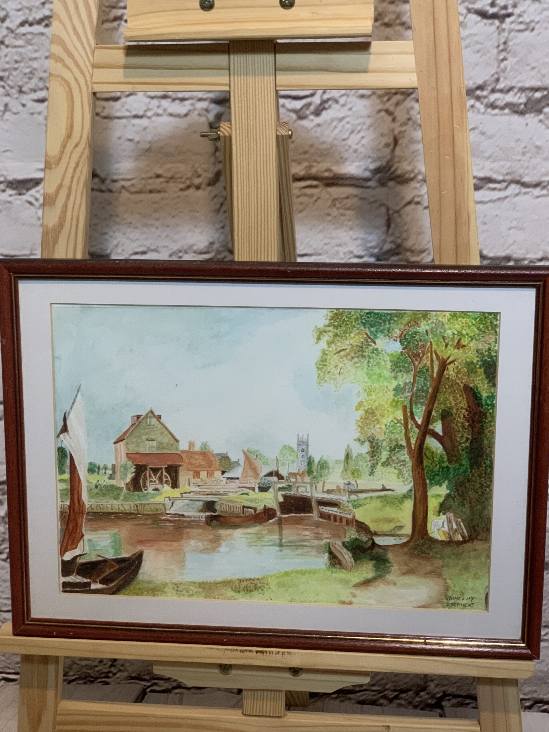 Stancliff Stephens Watercolor Painting of Canal 32x44cm - Vintage Keepsakes