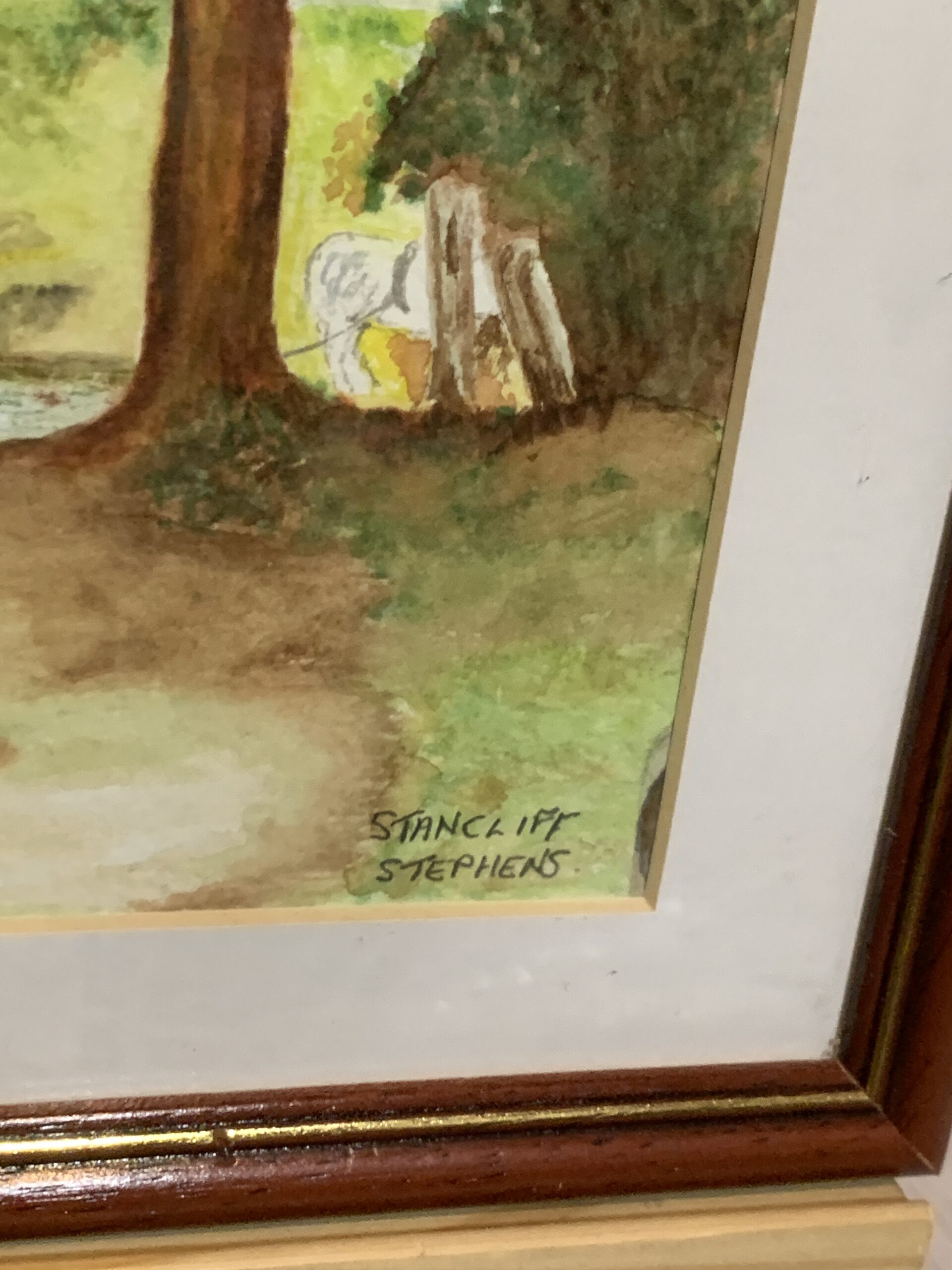 Stancliff Stephens Watercolor Painting of Canal 32x44cm - Vintage Keepsakes