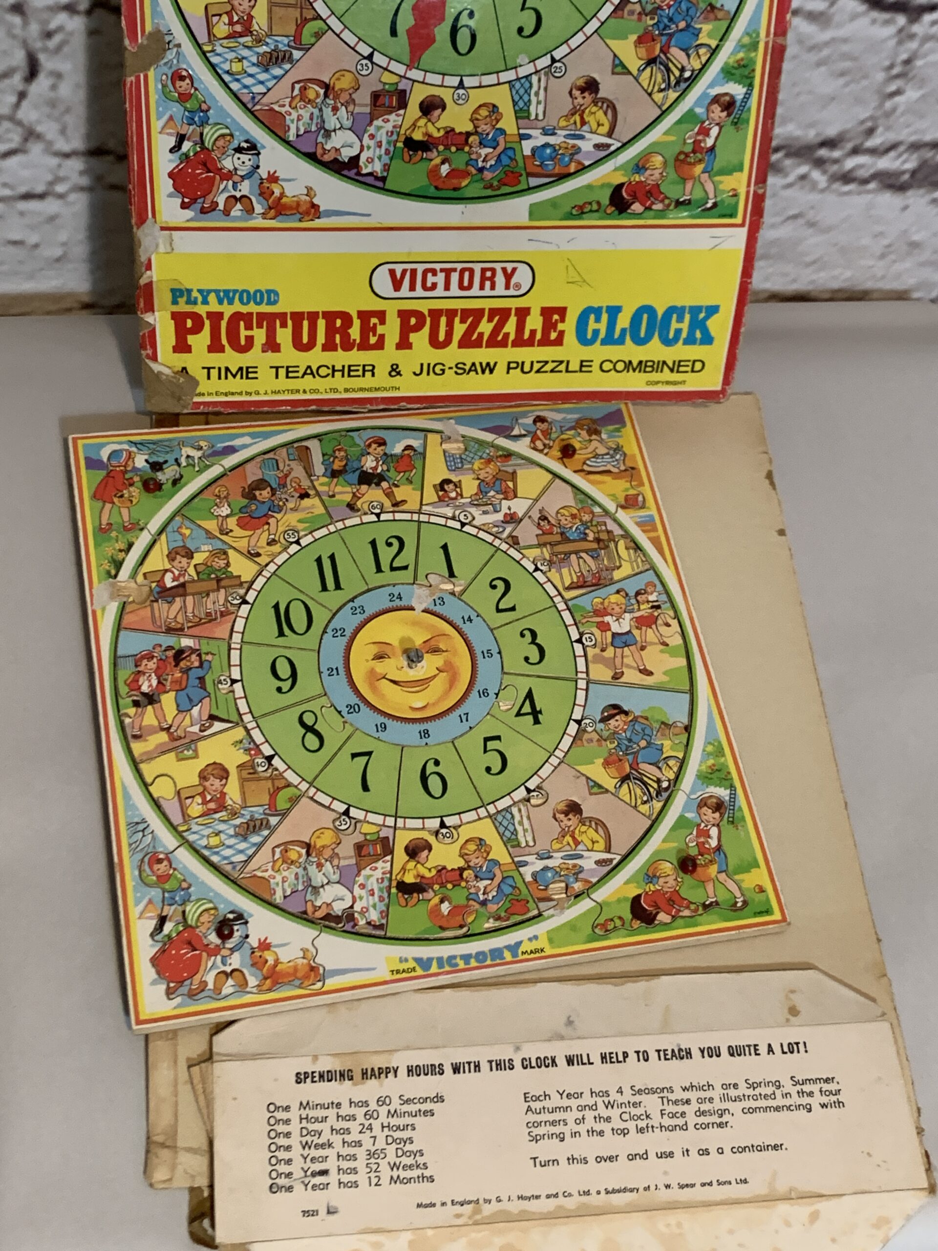 Victory Picture Puzzle Clock (missing hands) - Vintage Keepsakes