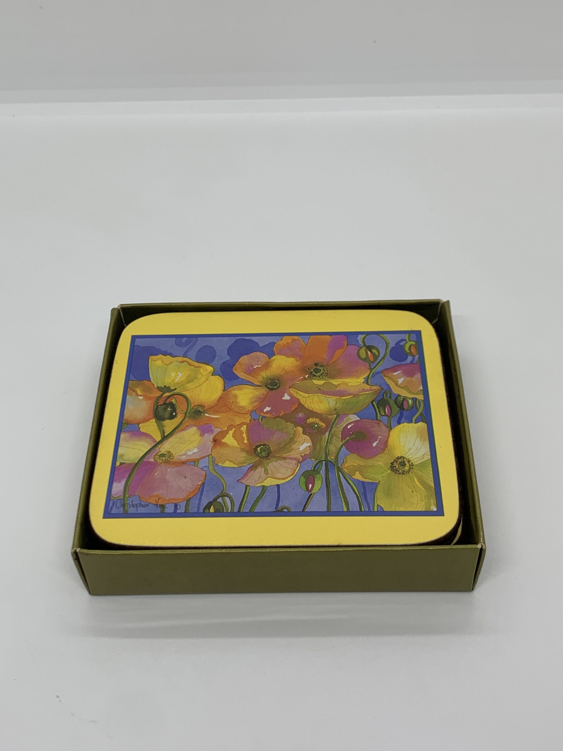 Christopher Vine Floral Coasters x 6 - Vintage Keepsakes