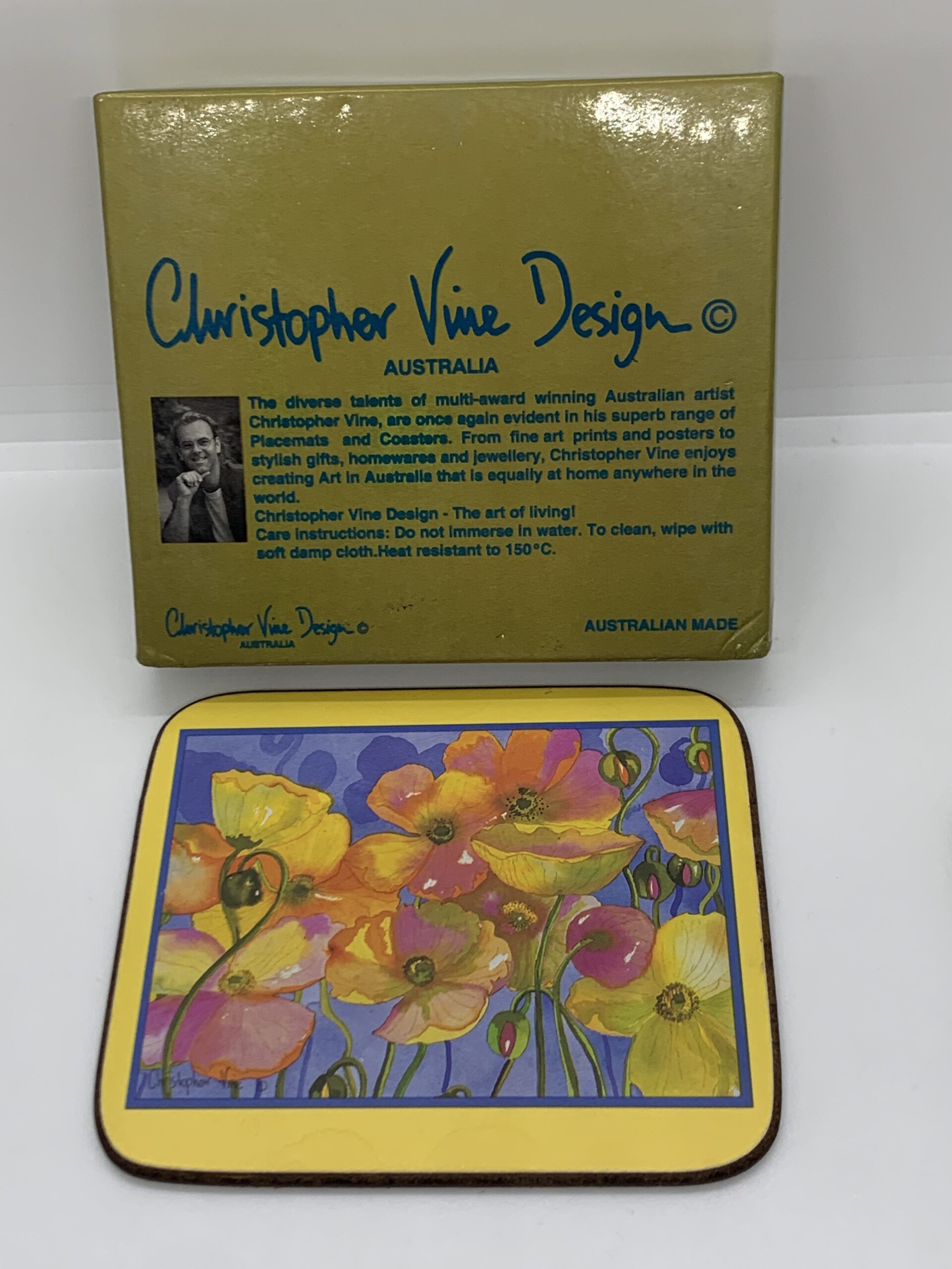 Christopher Vine Floral Coasters x 6 - Vintage Keepsakes