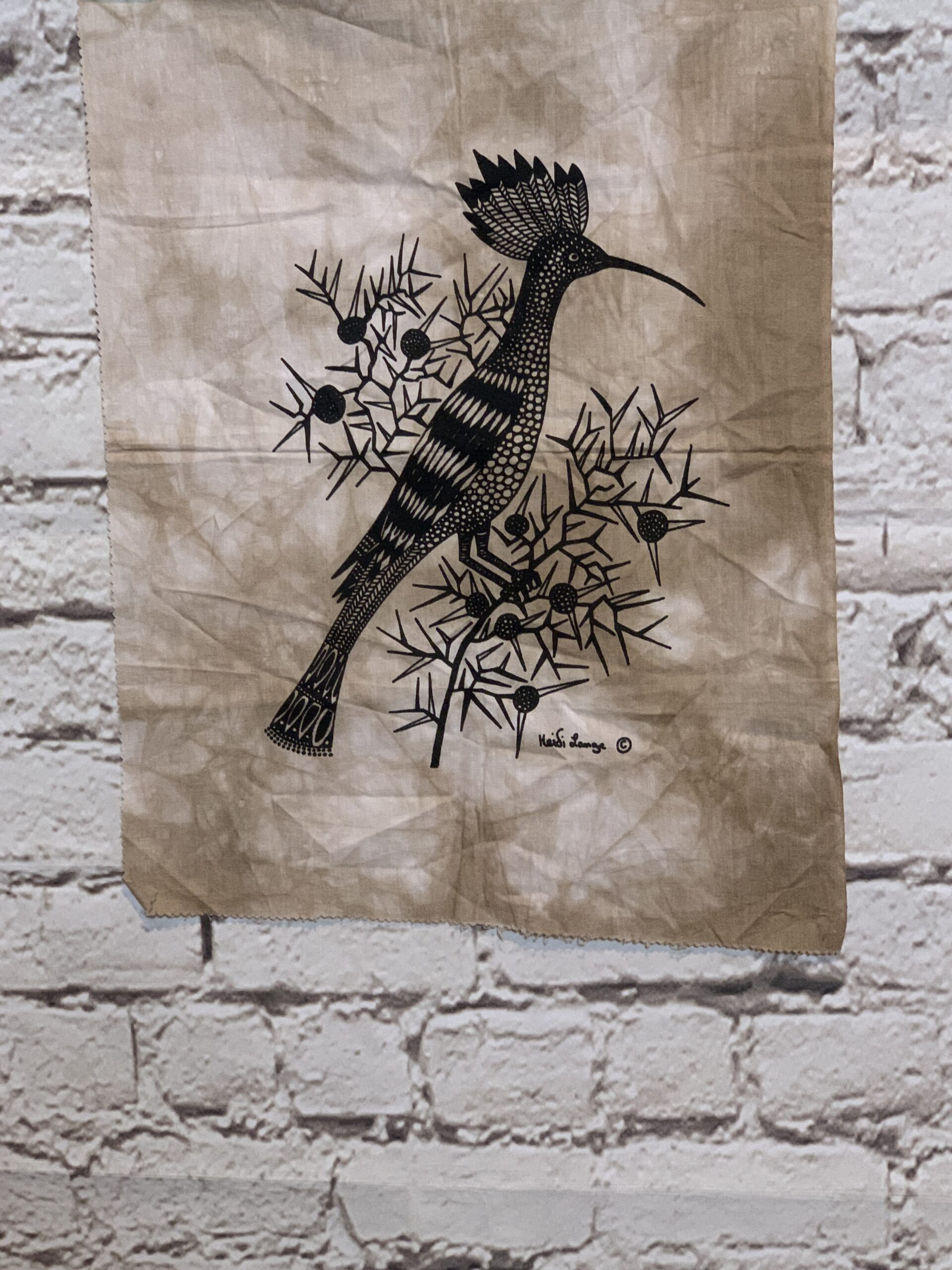 Heidi Lange designed Batik Upupa Bird 57x43cm - Vintage Keepsakes