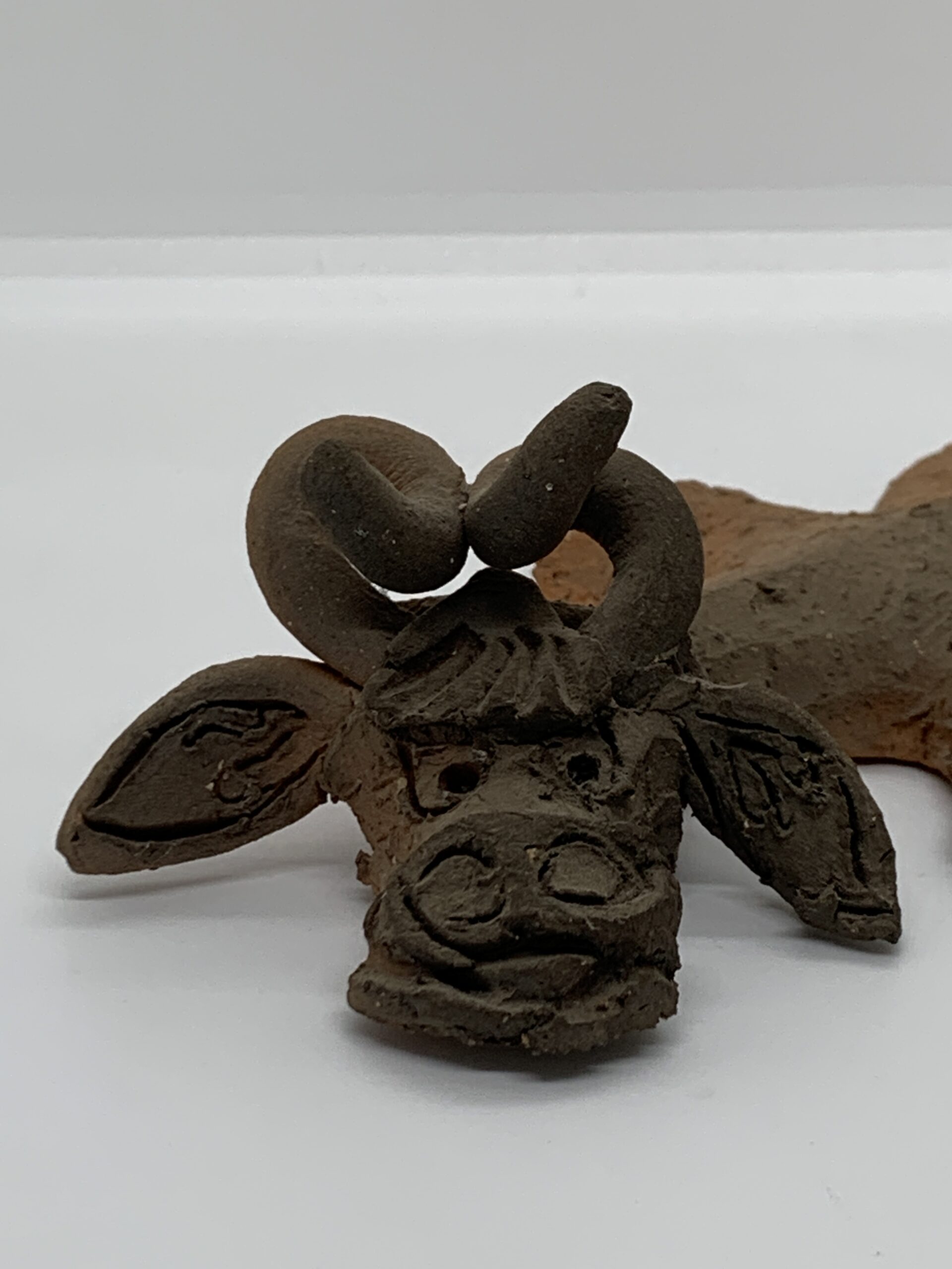 Robert Langley Hand Formed Australian Pottery Cow 17cm (incised ...